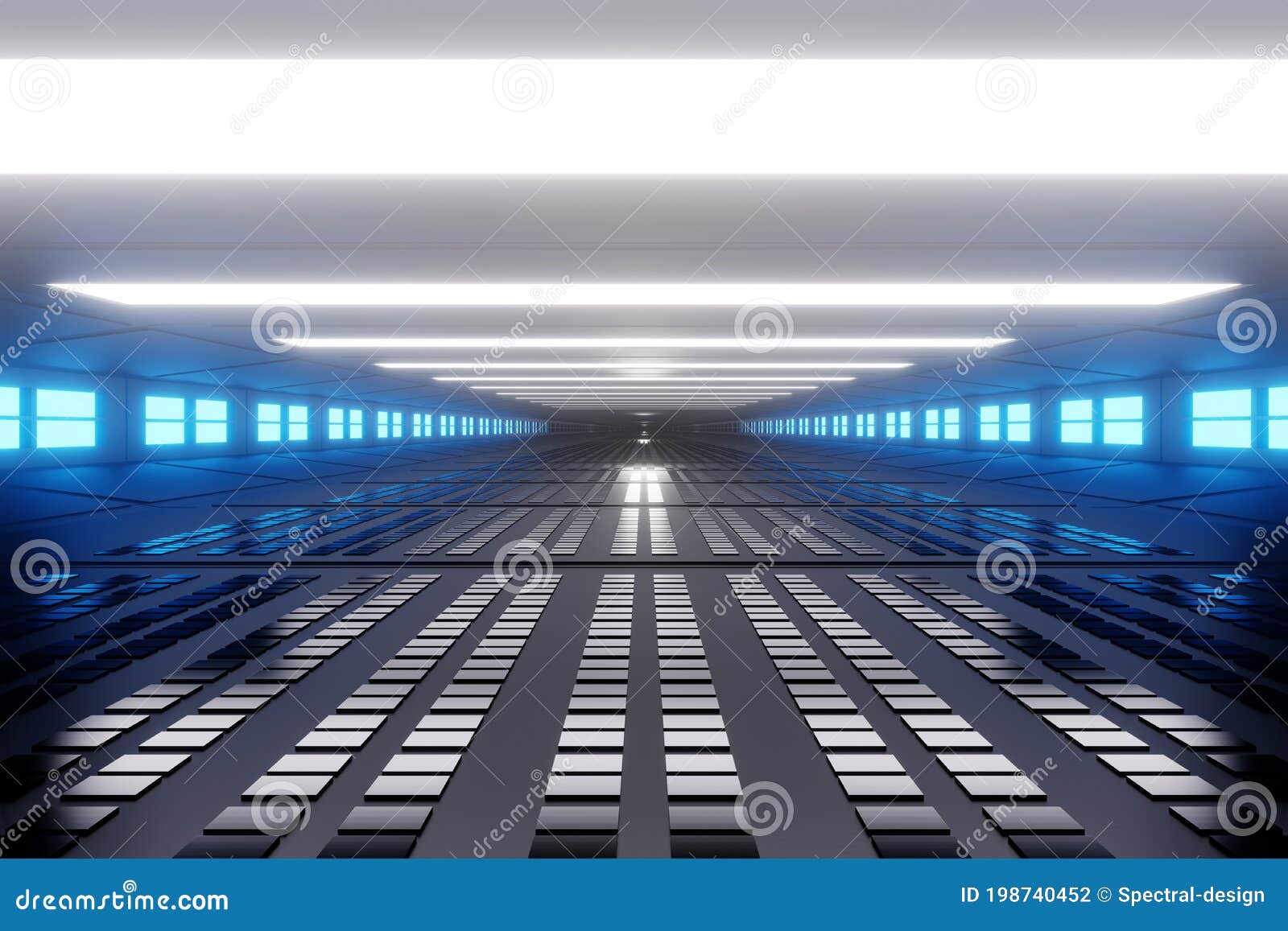 Science Fiction Corridor Illustration Stock Illustration - Illustration ...