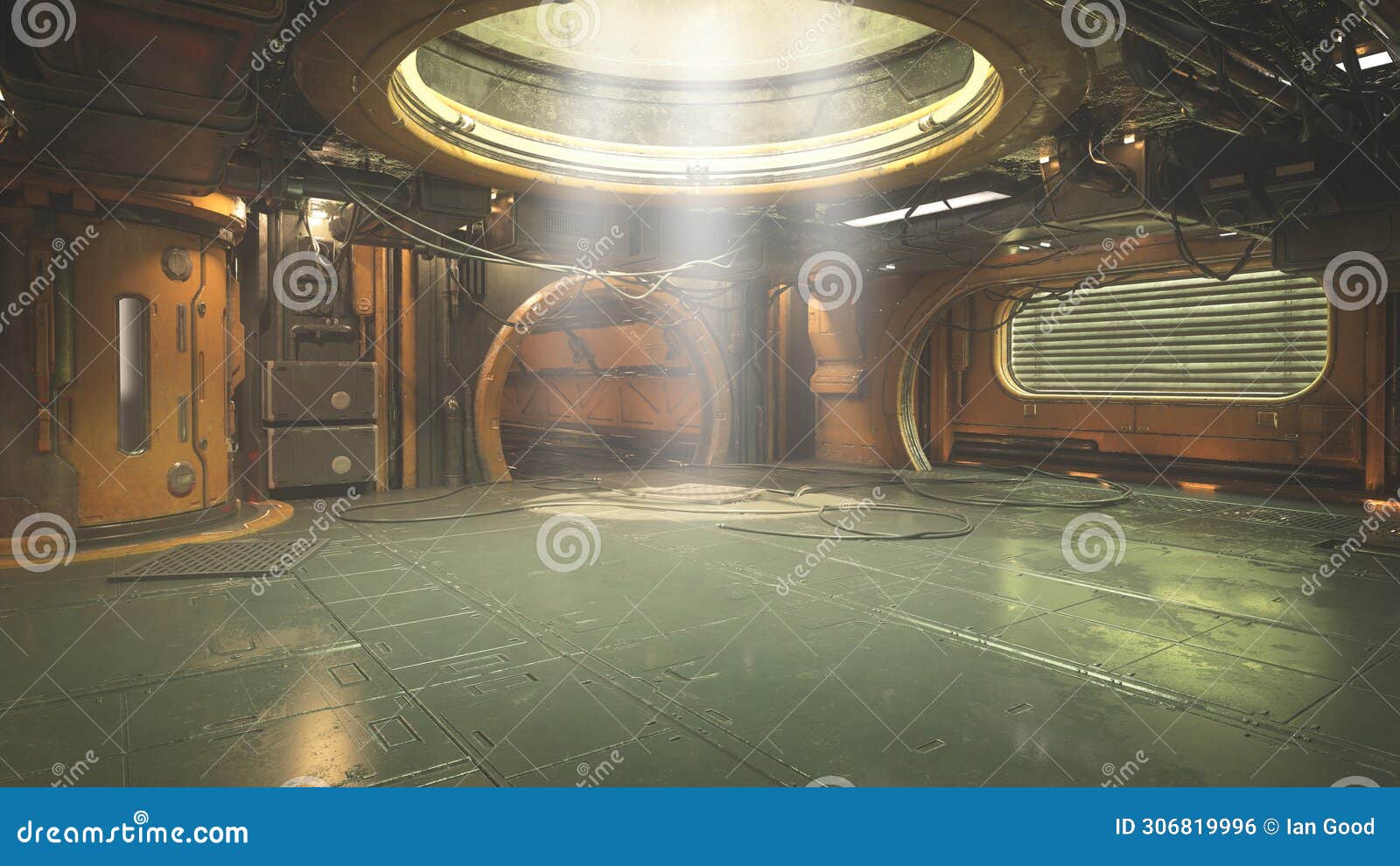 Science Fiction Fantasy Future Underground Tunnel Complex with Cables ...