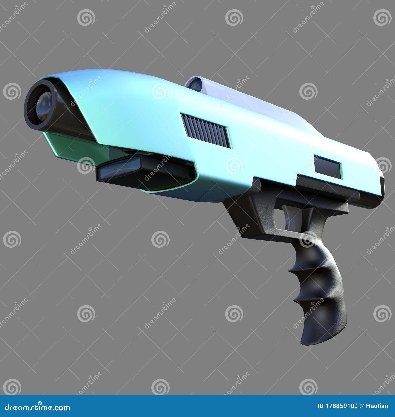 Science Fiction Gun 3D Render Stock Illustration - Illustration of ...