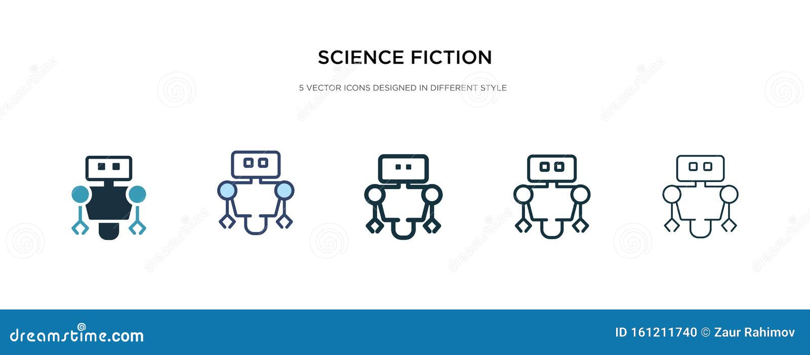 Science Fiction Icon in Different Style Vector Illustration. Two ...