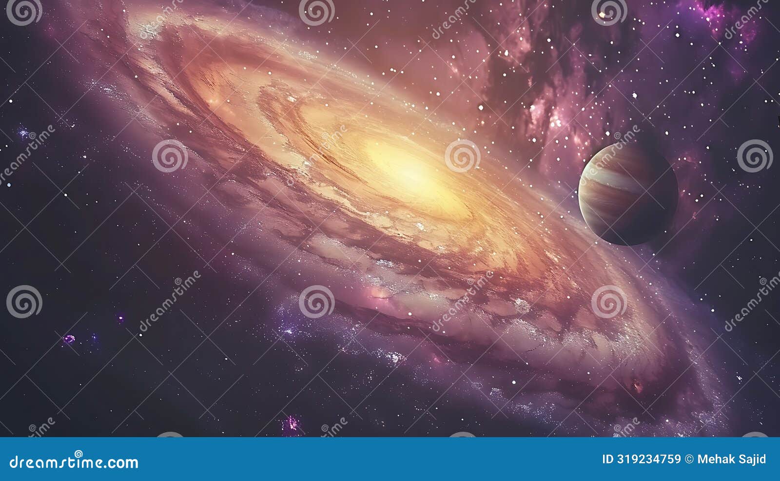 Science Fiction Image, Deep Deep Space with Giant Planets, Hot Stars ...