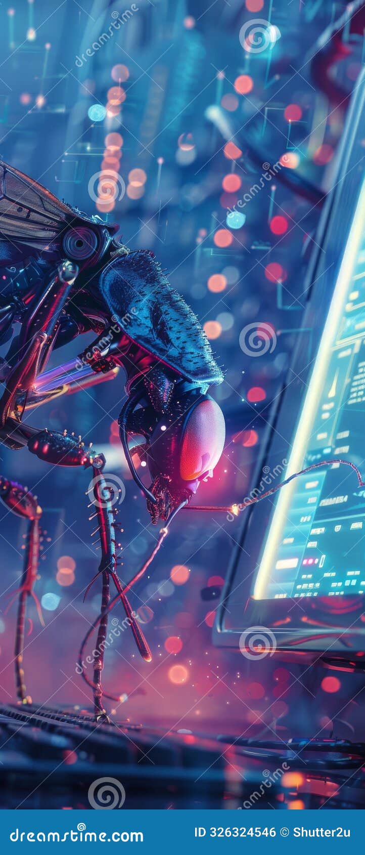 A Science Fictioninspired Visual of a Cyborg Insect Interfacing with a ...