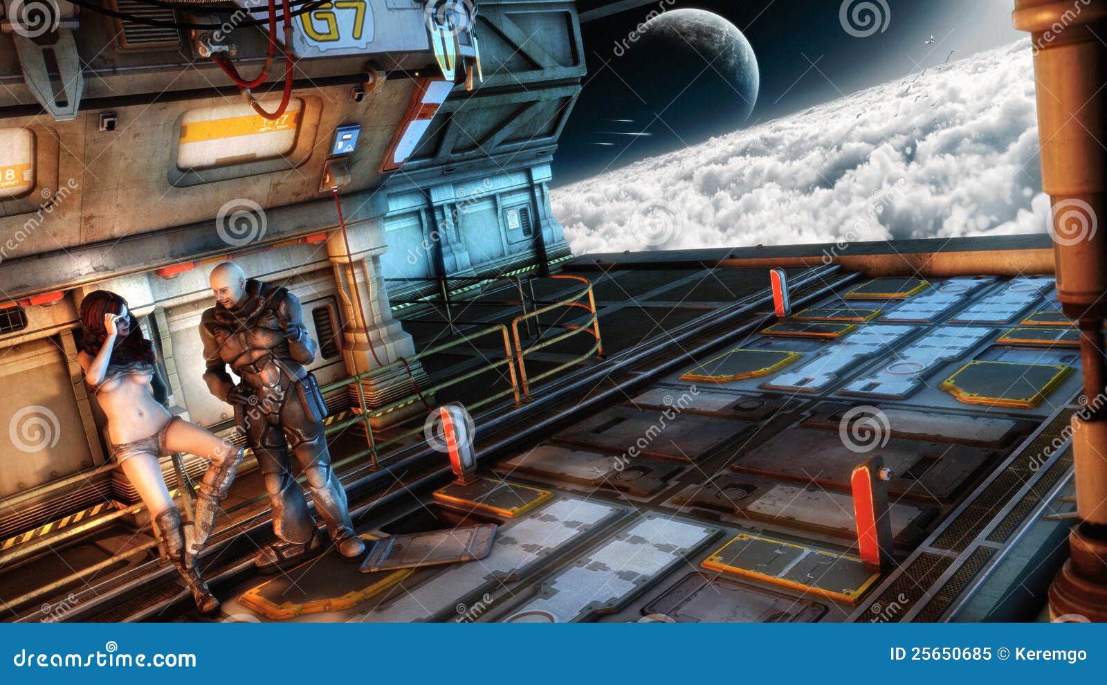 Science Fiction Interior stock illustration. Illustration of futuristic ...