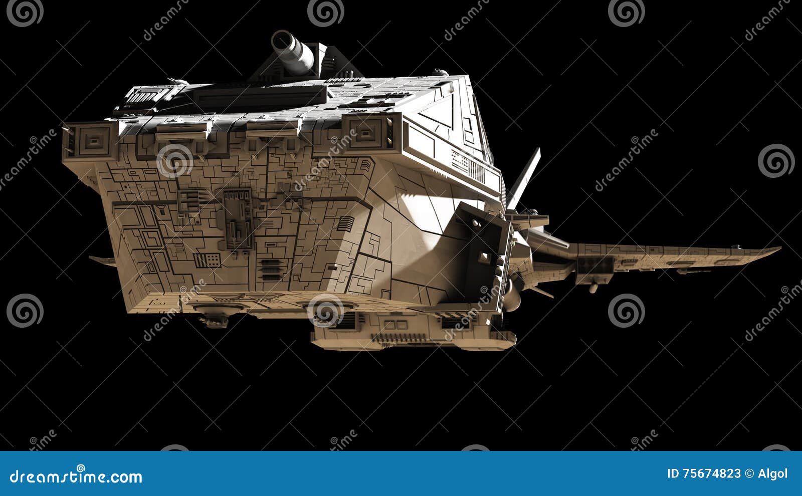 Science Fiction Interplanetary Spaceship - Front Angled View Stock ...