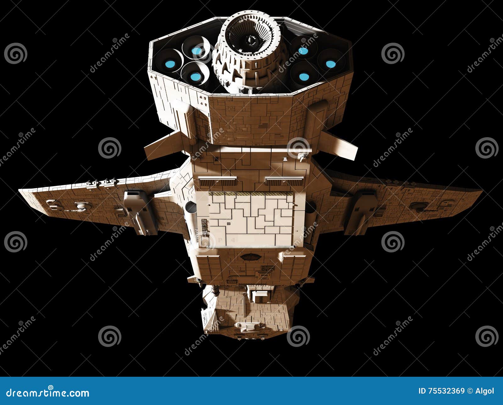 Science Fiction Interplanetary Spaceship - Underneath Rear View Stock ...