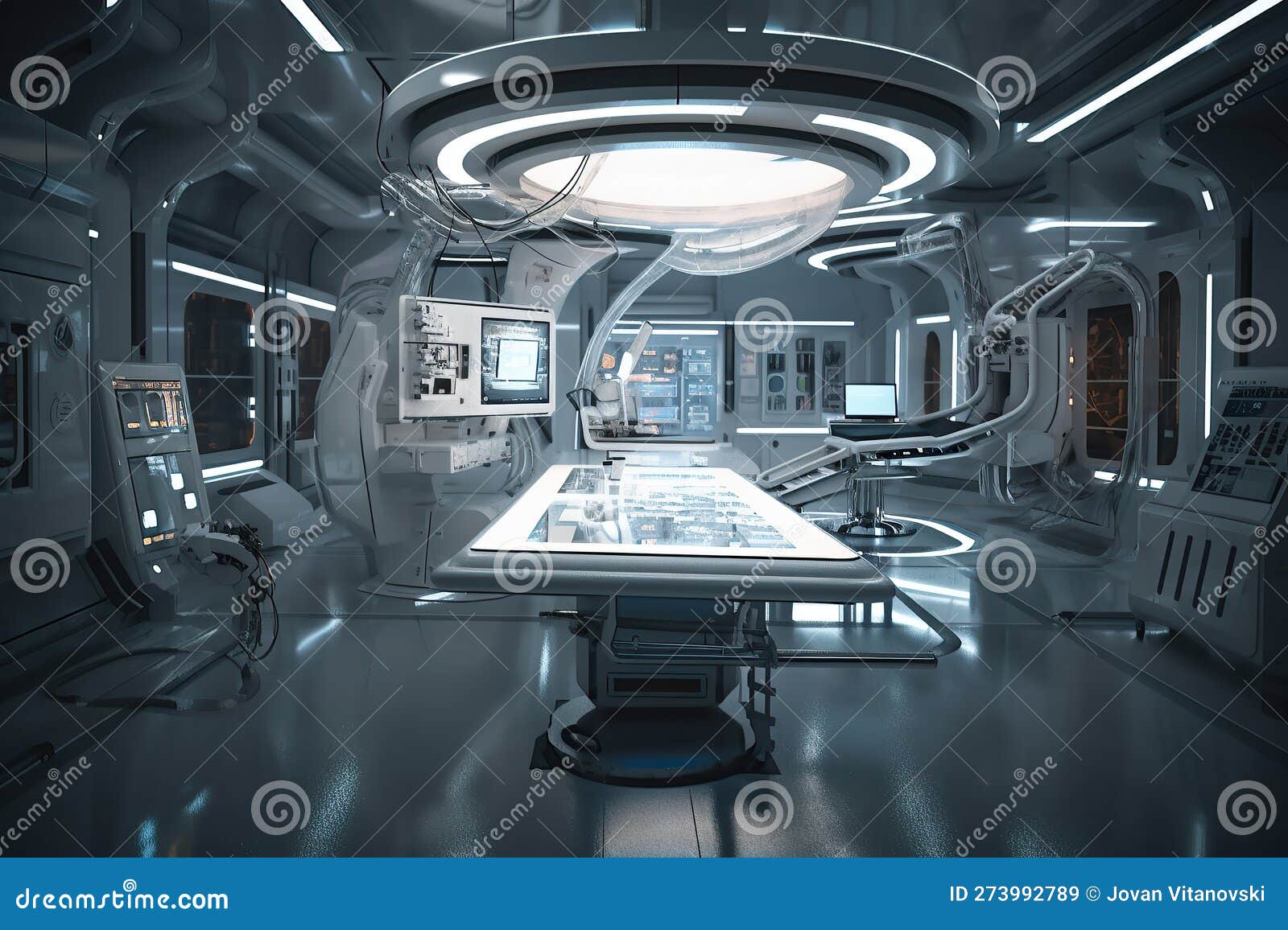 Science Fiction Laboratory Interior Created by Generative AI Stock ...