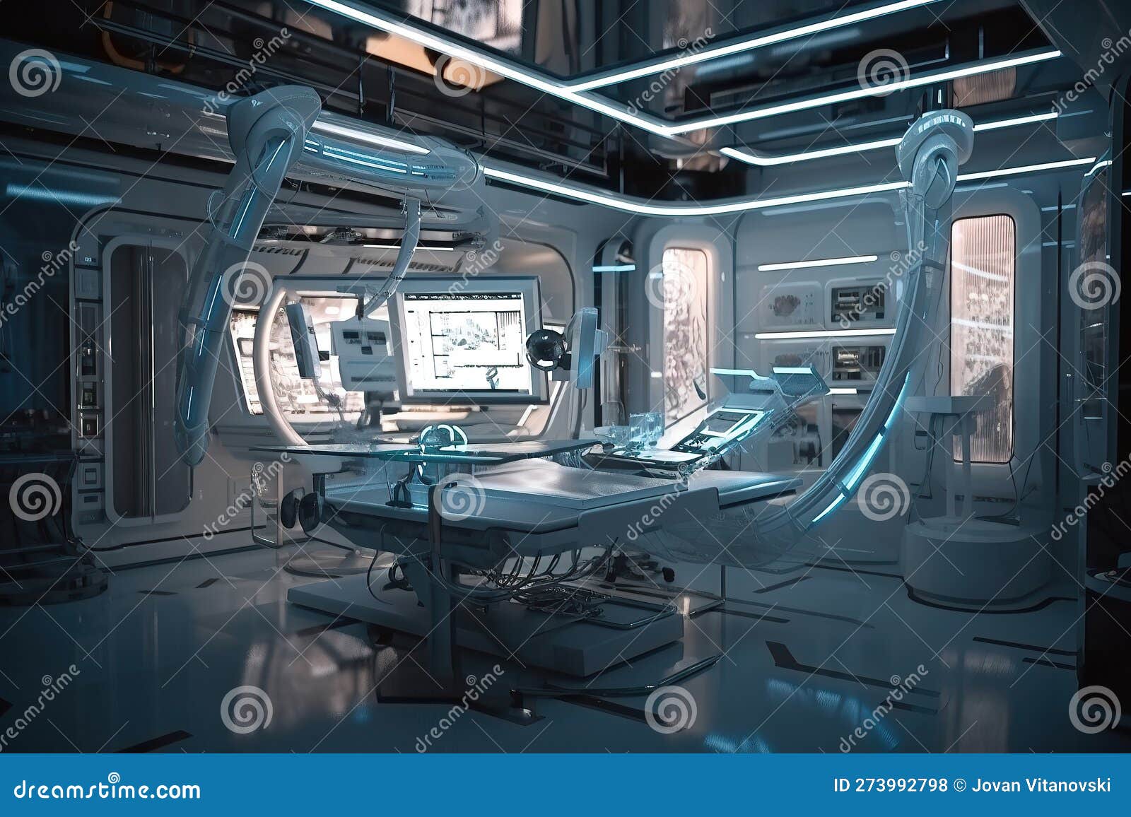 Science Fiction Laboratory Interior Created by Generative AI Stock ...