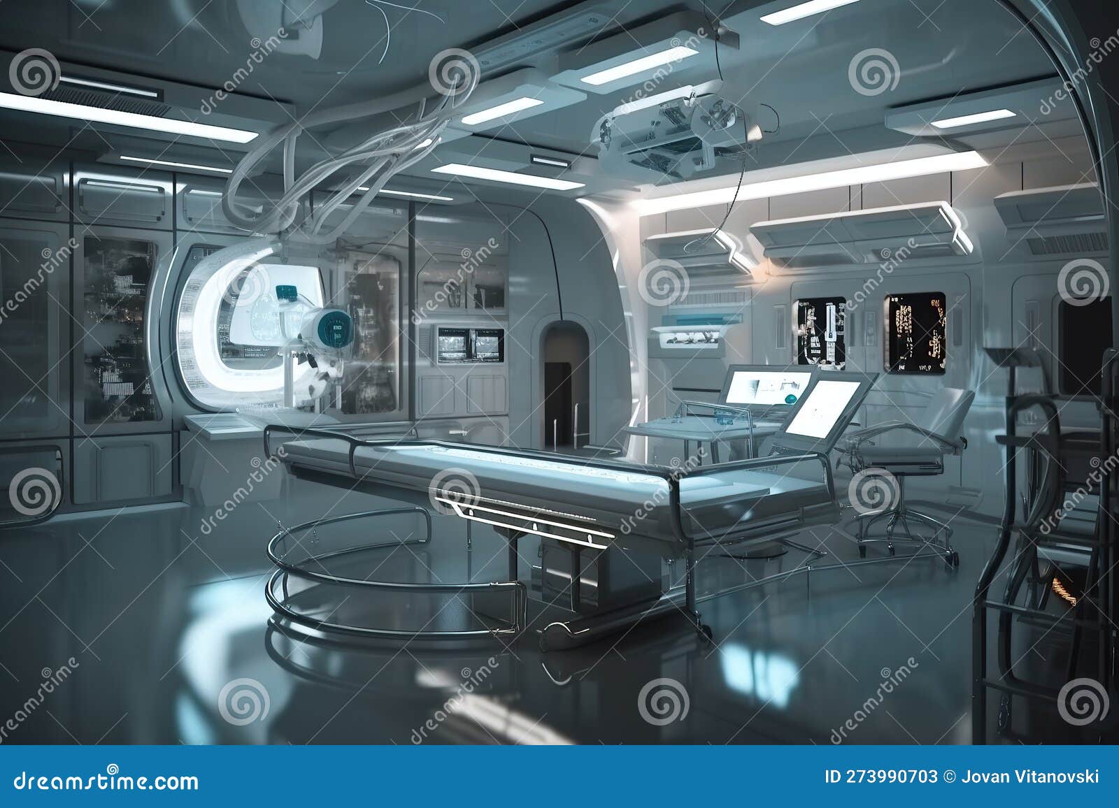Science Fiction Laboratory Interior Created by Generative AI Stock ...