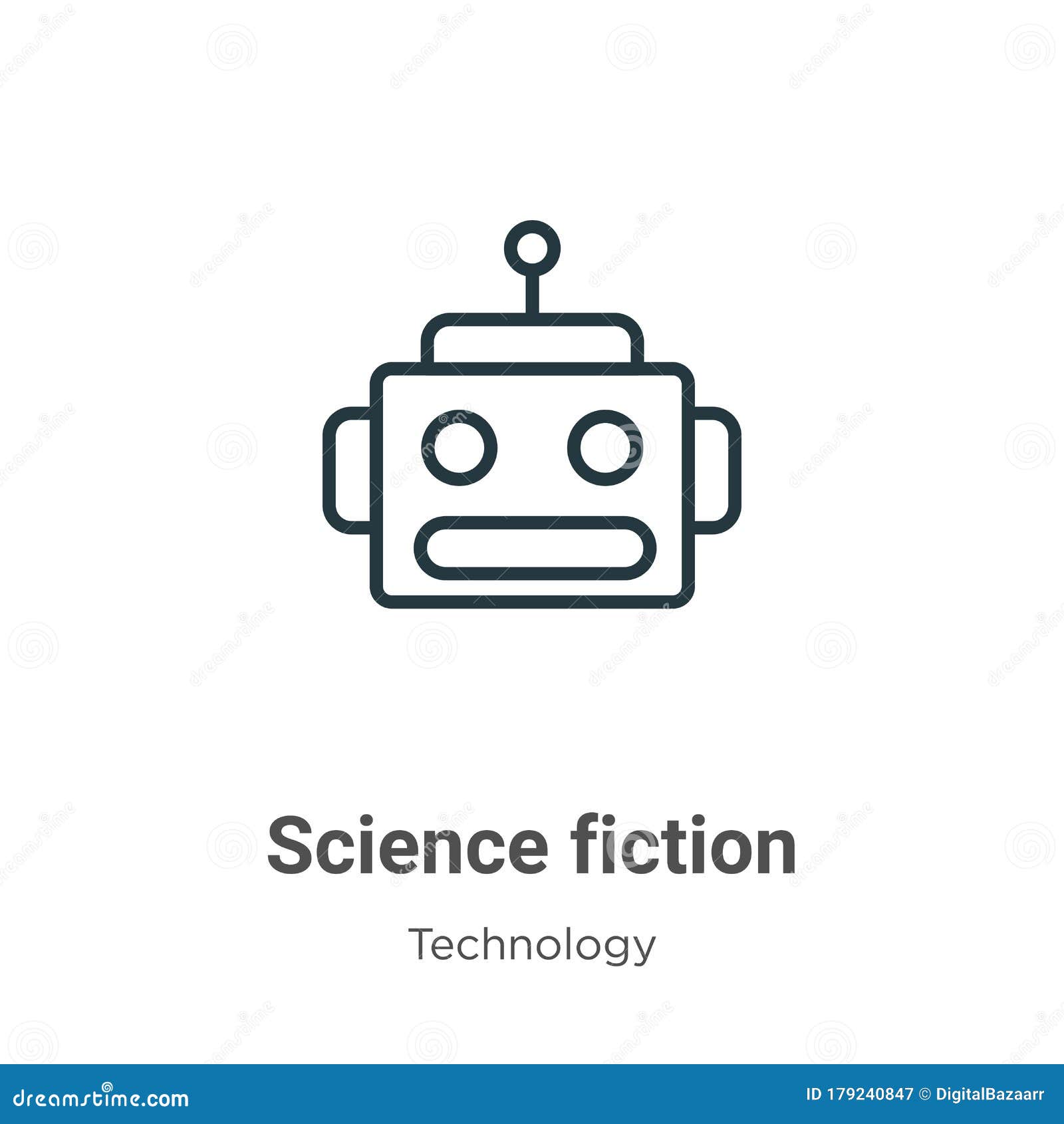 Science Fiction Outline Vector Icon. Thin Line Black Science Fiction ...