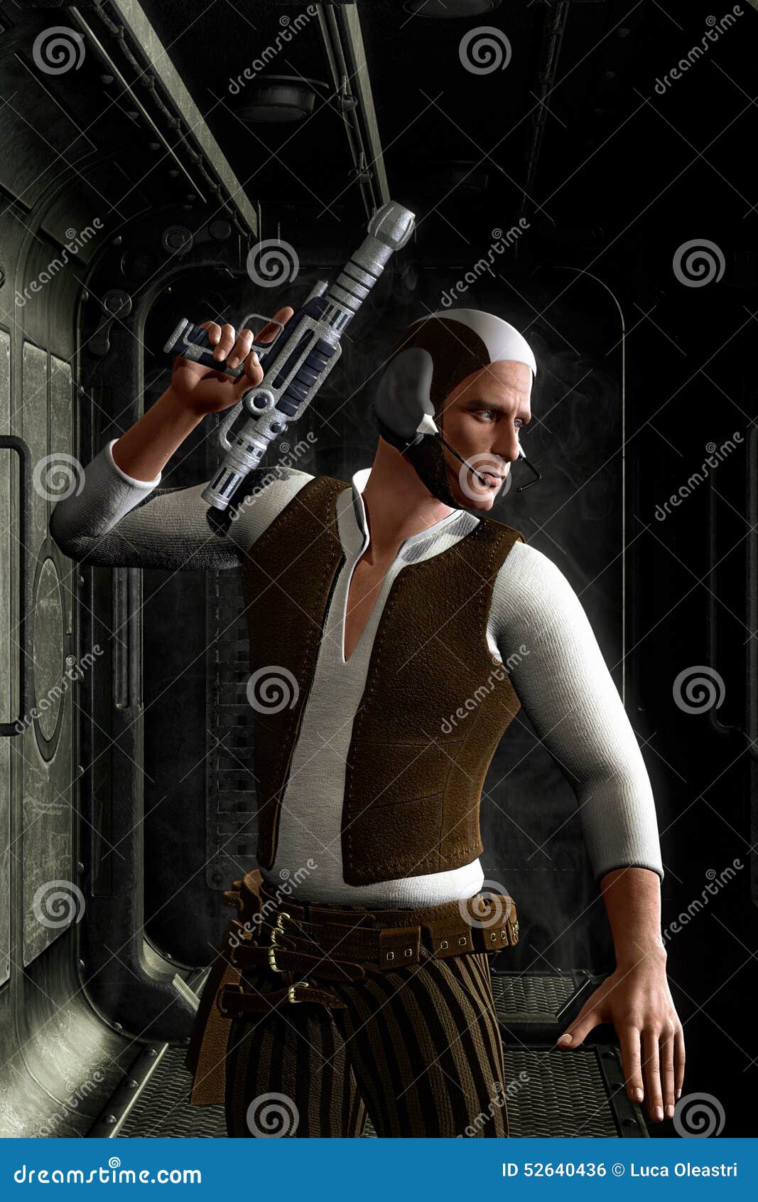 Science fiction space hero stock illustration. Illustration of fight ...