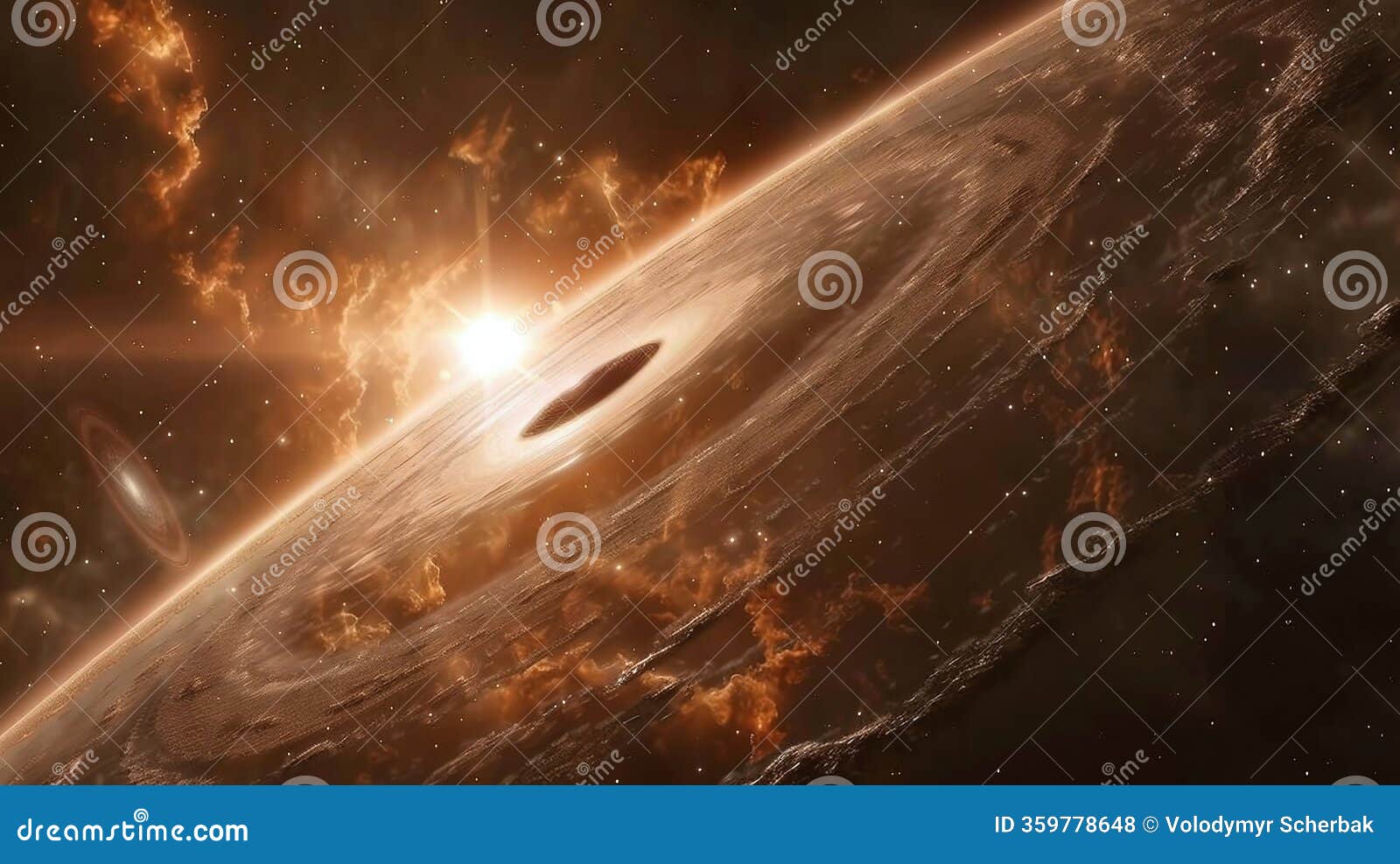 3d Visualization Of Galaxy, Planets, And Stars In Outer Space On A ...