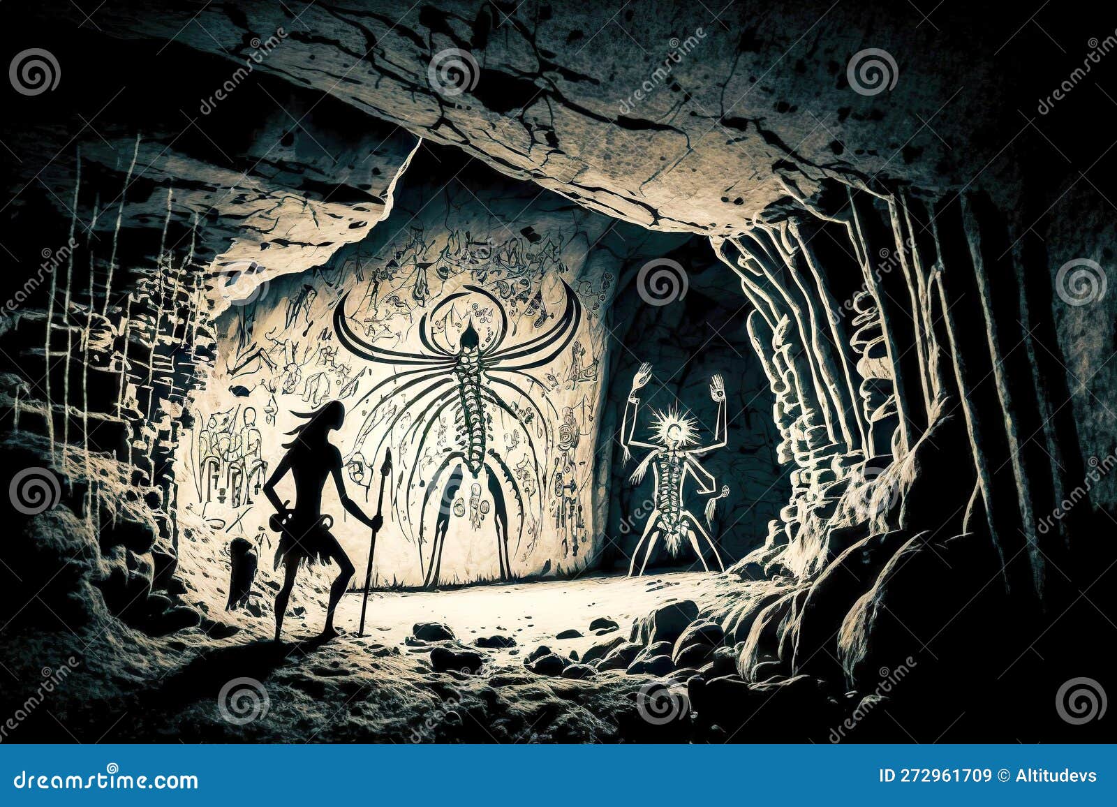 The Cave. Science Fiction Natural Backdrop. Concept Art. Realistic ...