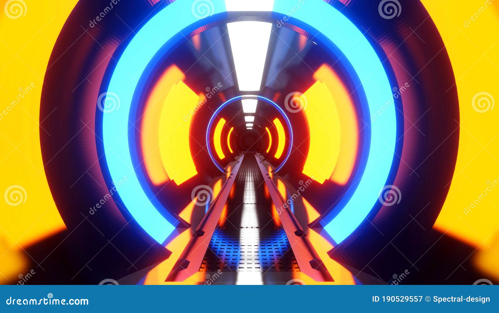 A Science Fiction Tunnel Animation Stock Illustration - Illustration of ...