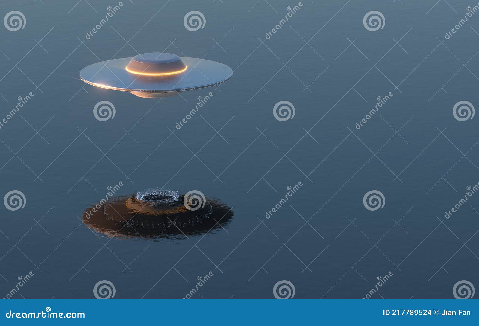 Science Fiction UFO Spaceships, 3d Rendering Stock Illustration ...