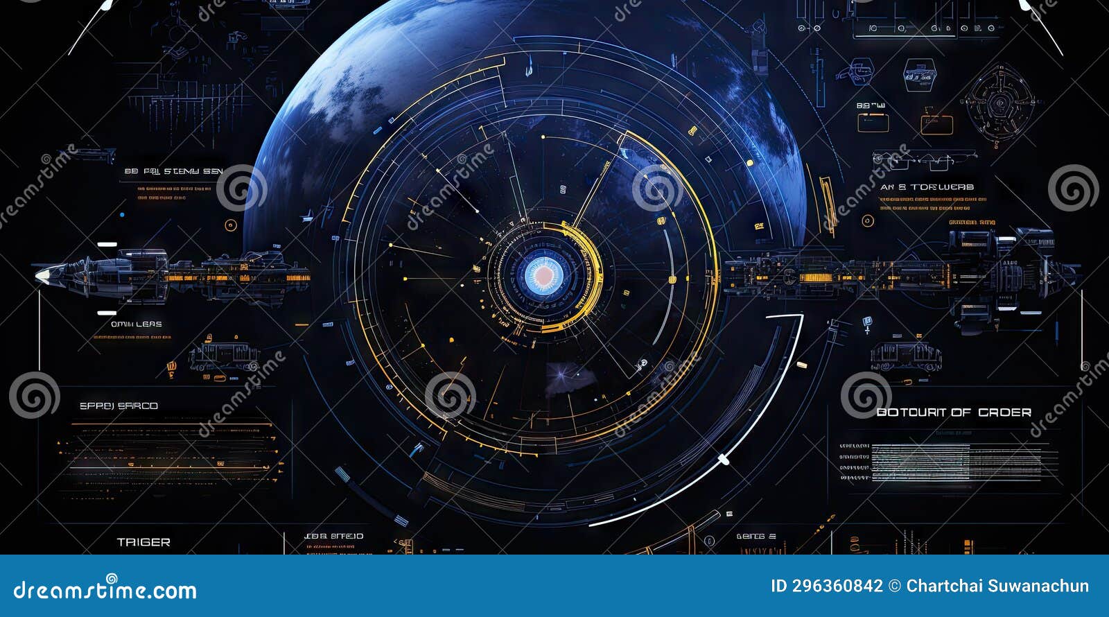 Science Fiction Work Interface with Some Graphical Text. Work Interface ...