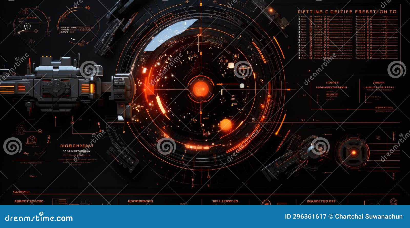 Science Fiction Work Interface with Some Graphical Text. Work Interface ...