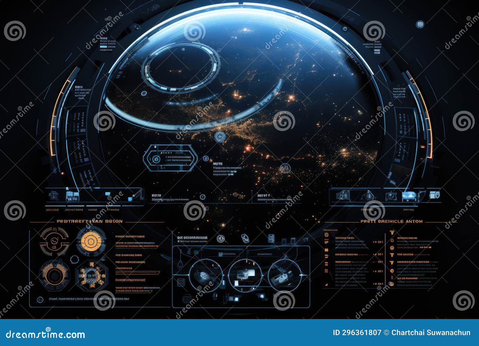 Science Fiction Work Interface with Some Graphical Text. Work Interface ...