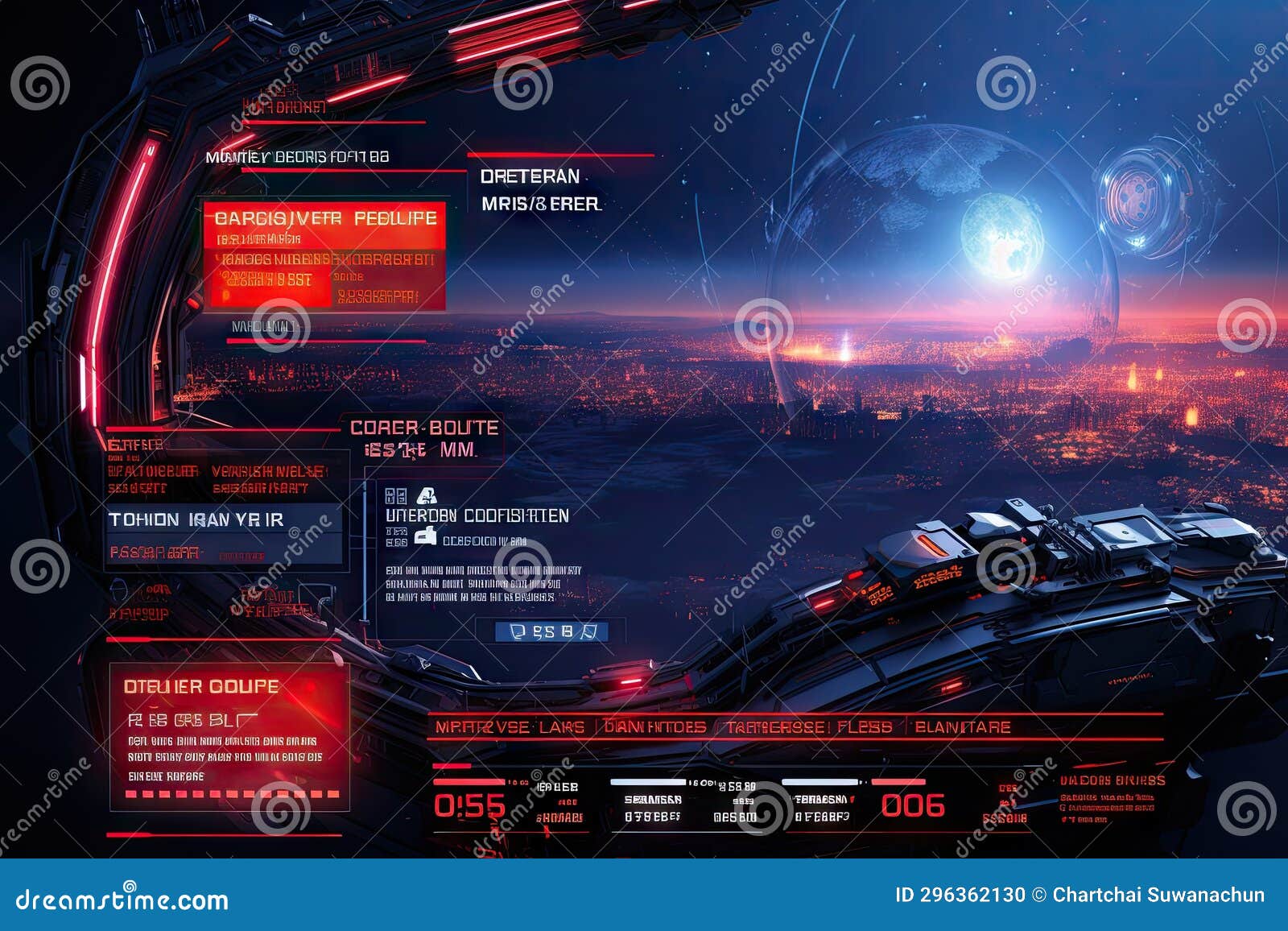 Science Fiction Work Interface with Some Graphical Text. Work Interface ...