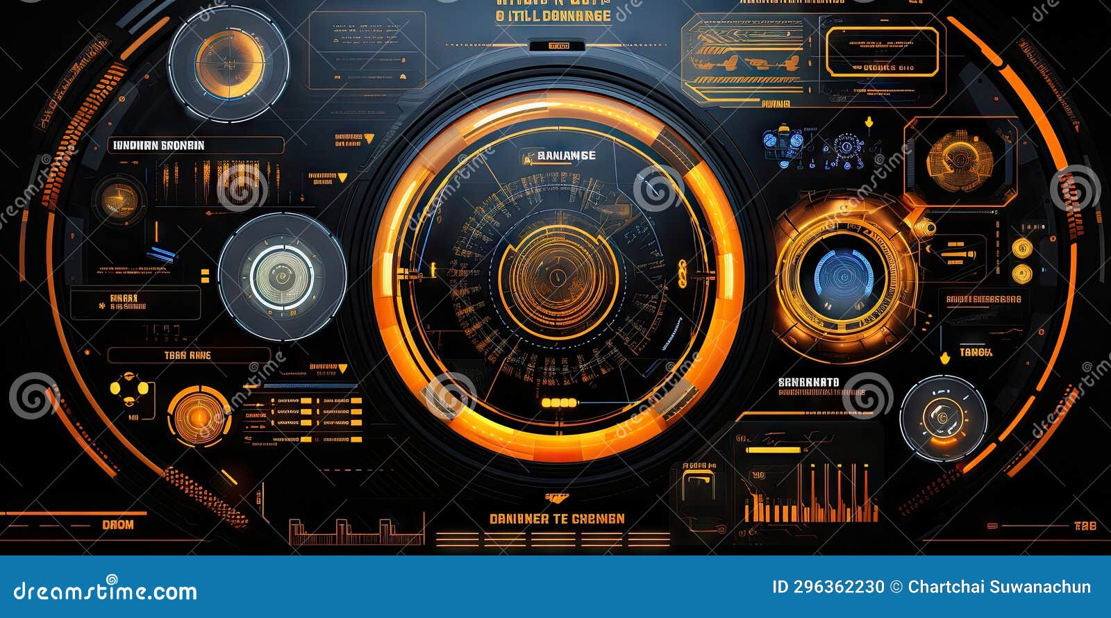 Science Fiction Work Interface with Some Graphical Text. Work Interface ...