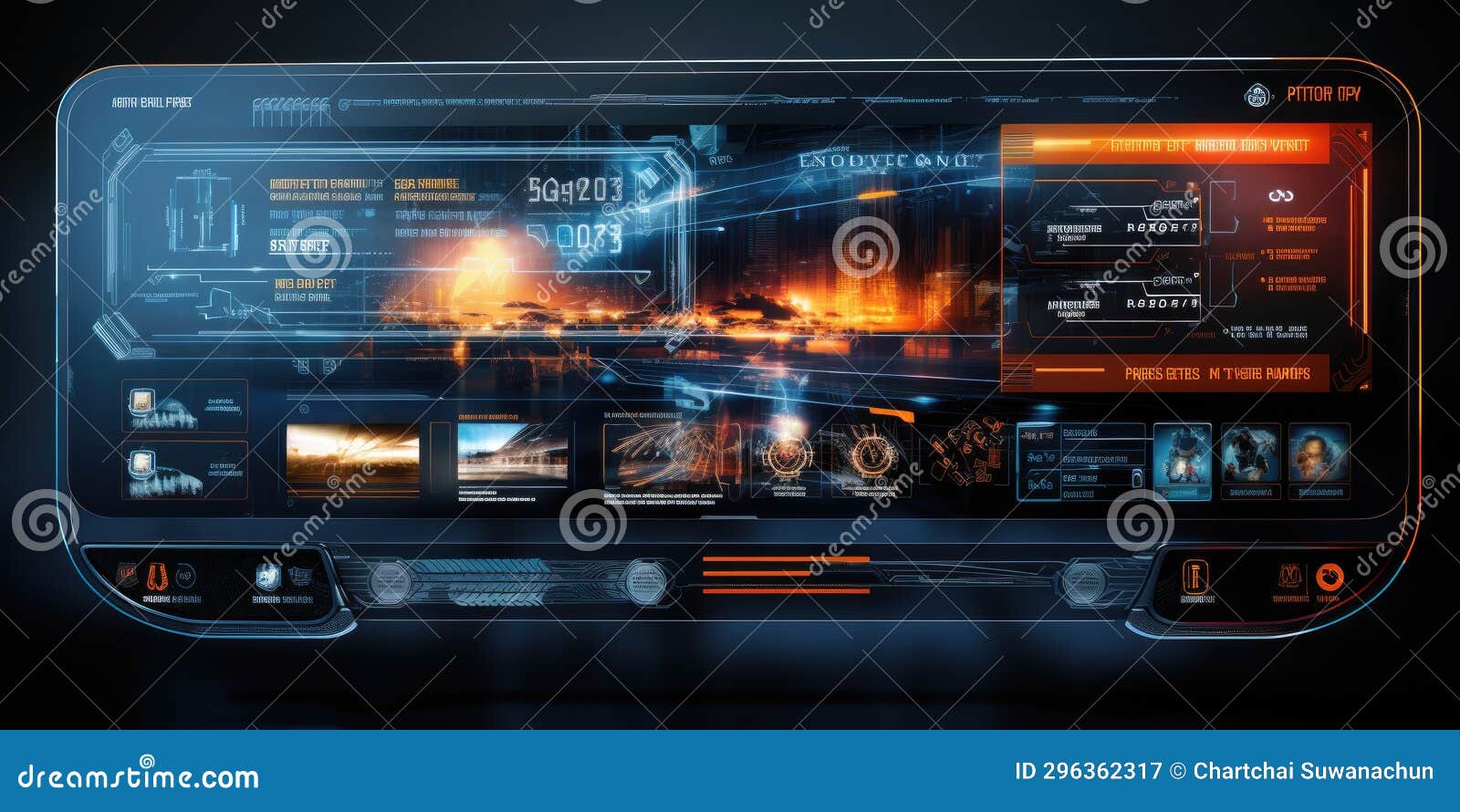 Science Fiction Work Interface with Some Graphical Text. Work Interface ...