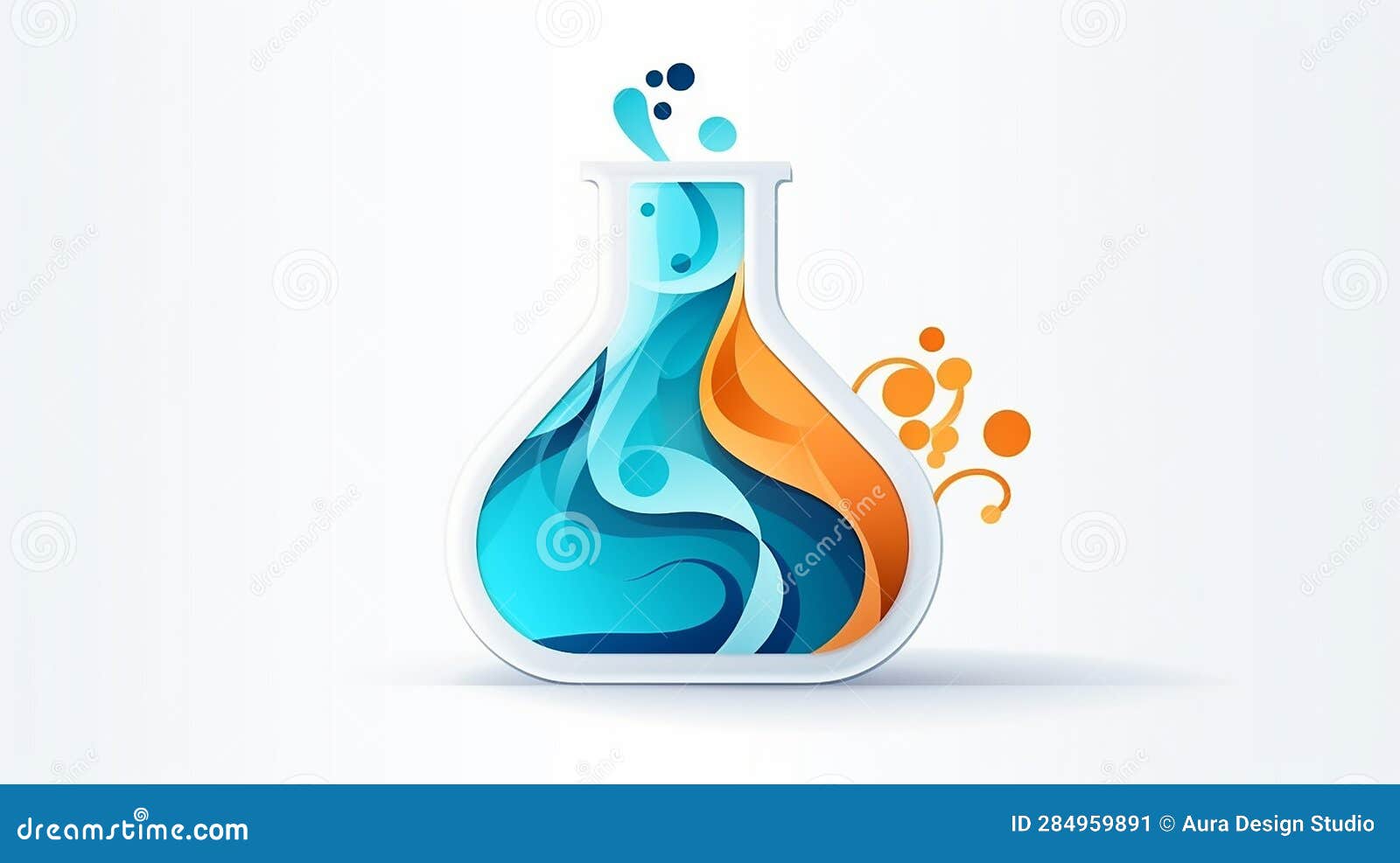 Science Flask in Paper Cut Style on White Isolated Background Stock ...