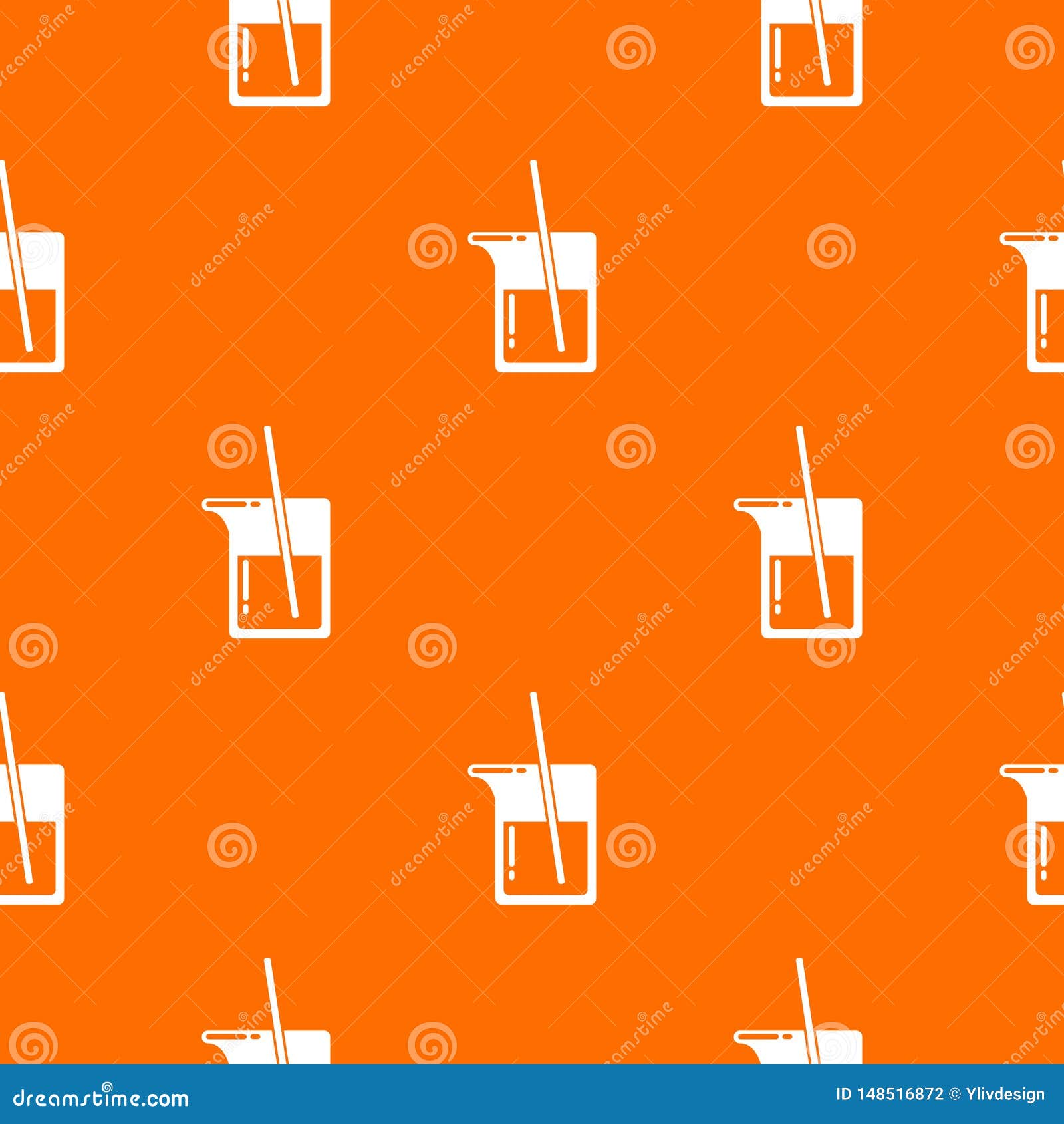 Science Flask Pattern Vector Orange Stock Vector - Illustration of ...
