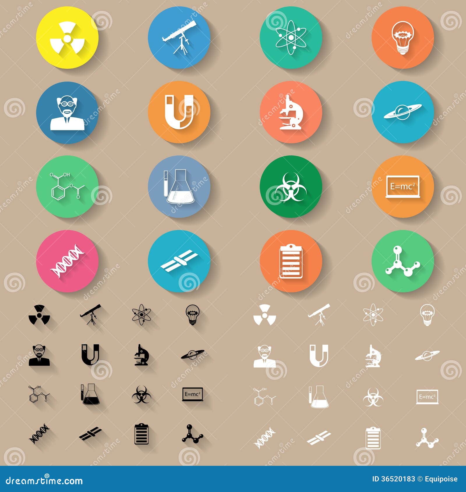 Science flat icons set stock illustration. Illustration of radioactive ... Science flat icons set stock illustration. Illustration of radioactive ...