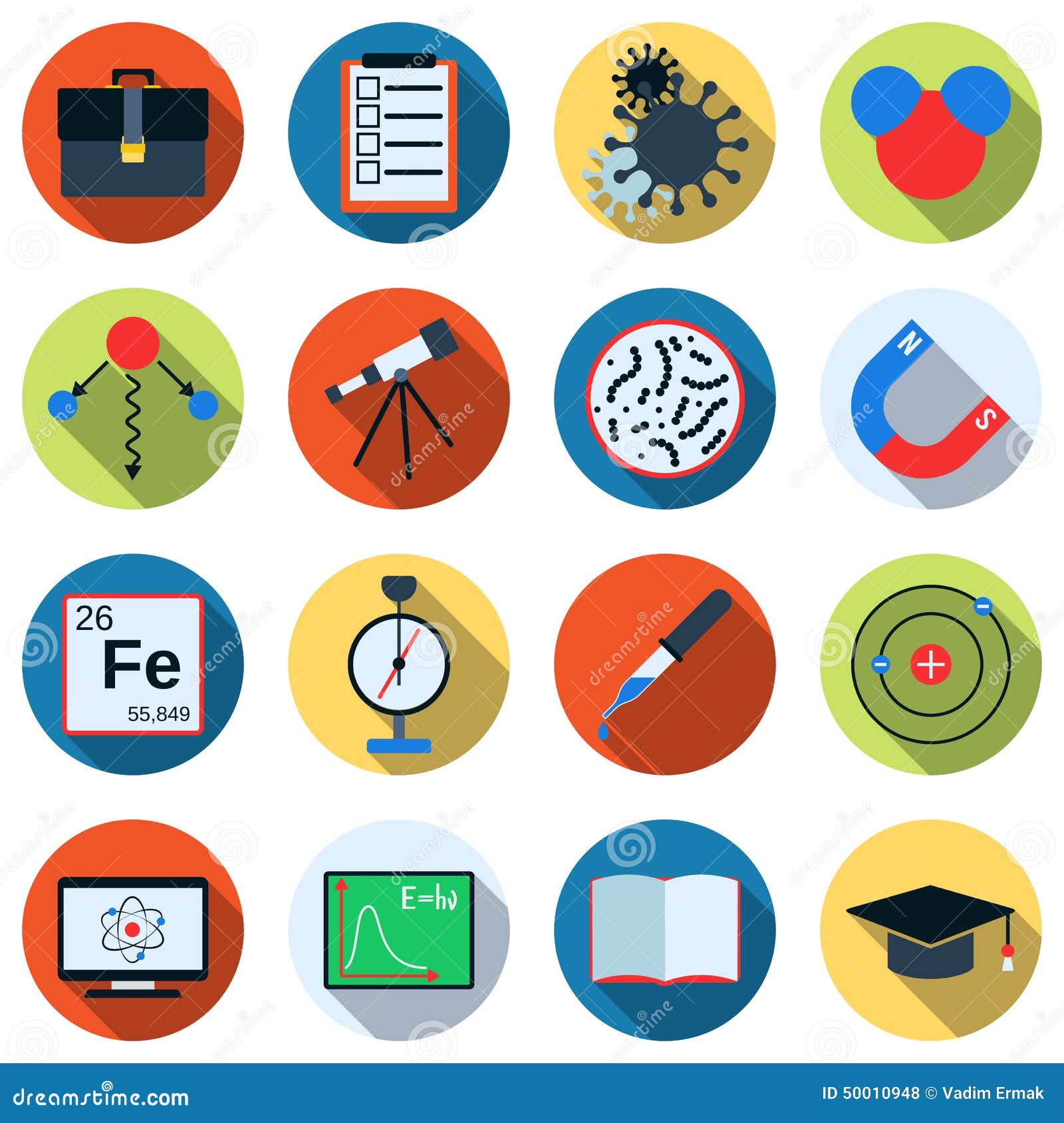 Science flat vector icons stock vector. Illustration of miniature ...