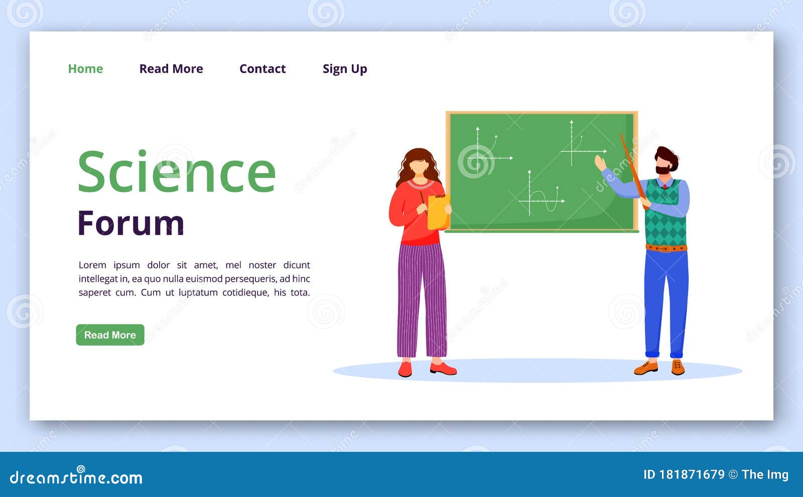 Science Forum Landing Page Vector Template Stock Vector - Illustration ...