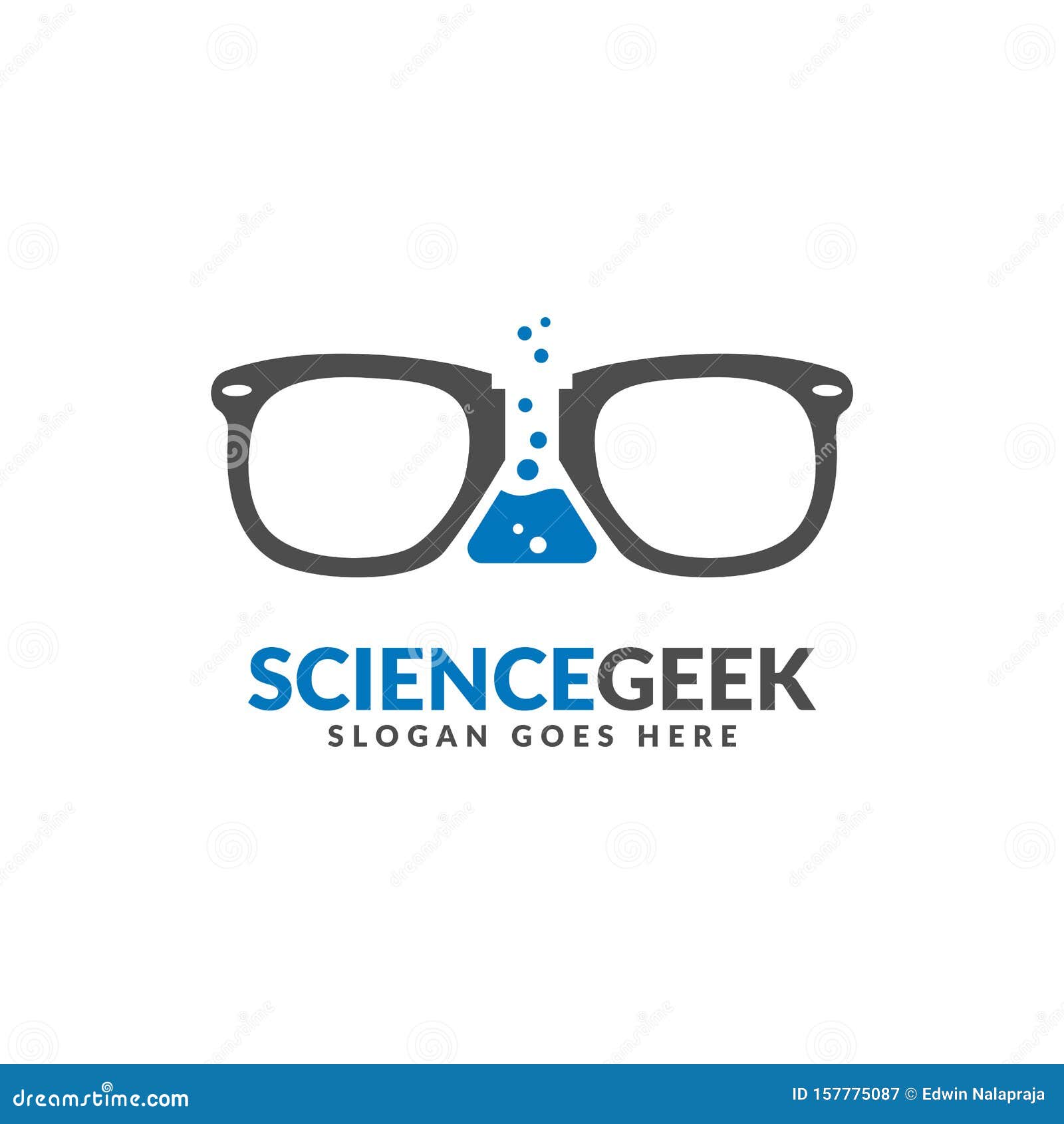 Science Geek Logo Design Template, Lab Beaker As White Space in the ...