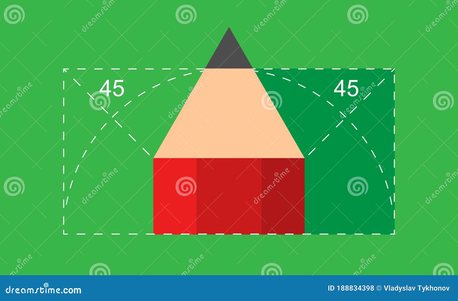 Science Geometry or Math Symbol. Pencil and Corners. Vector EPS 10 ...