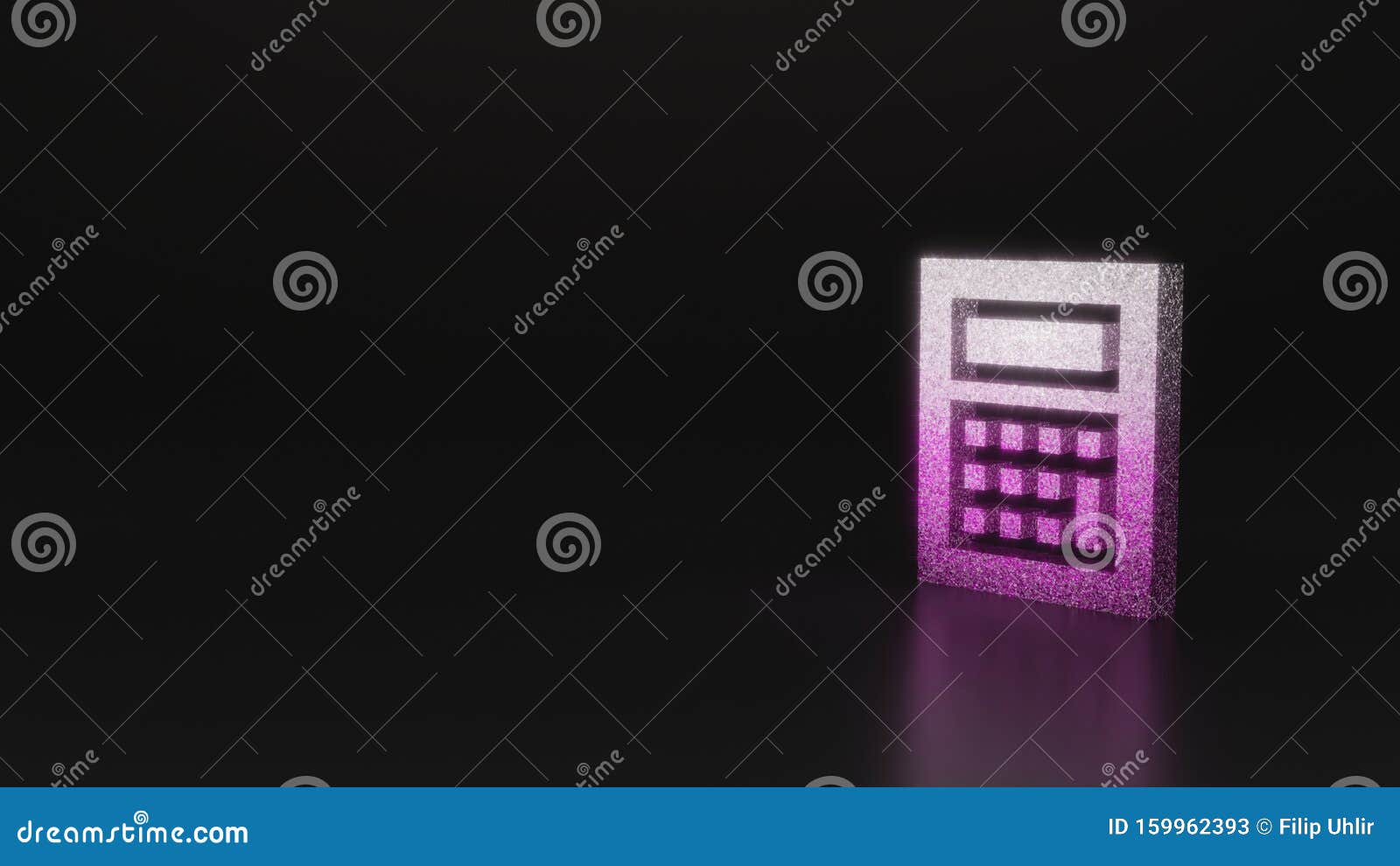 Science Glitter Symbol of Calculator Icon 3D Rendering Stock ...
