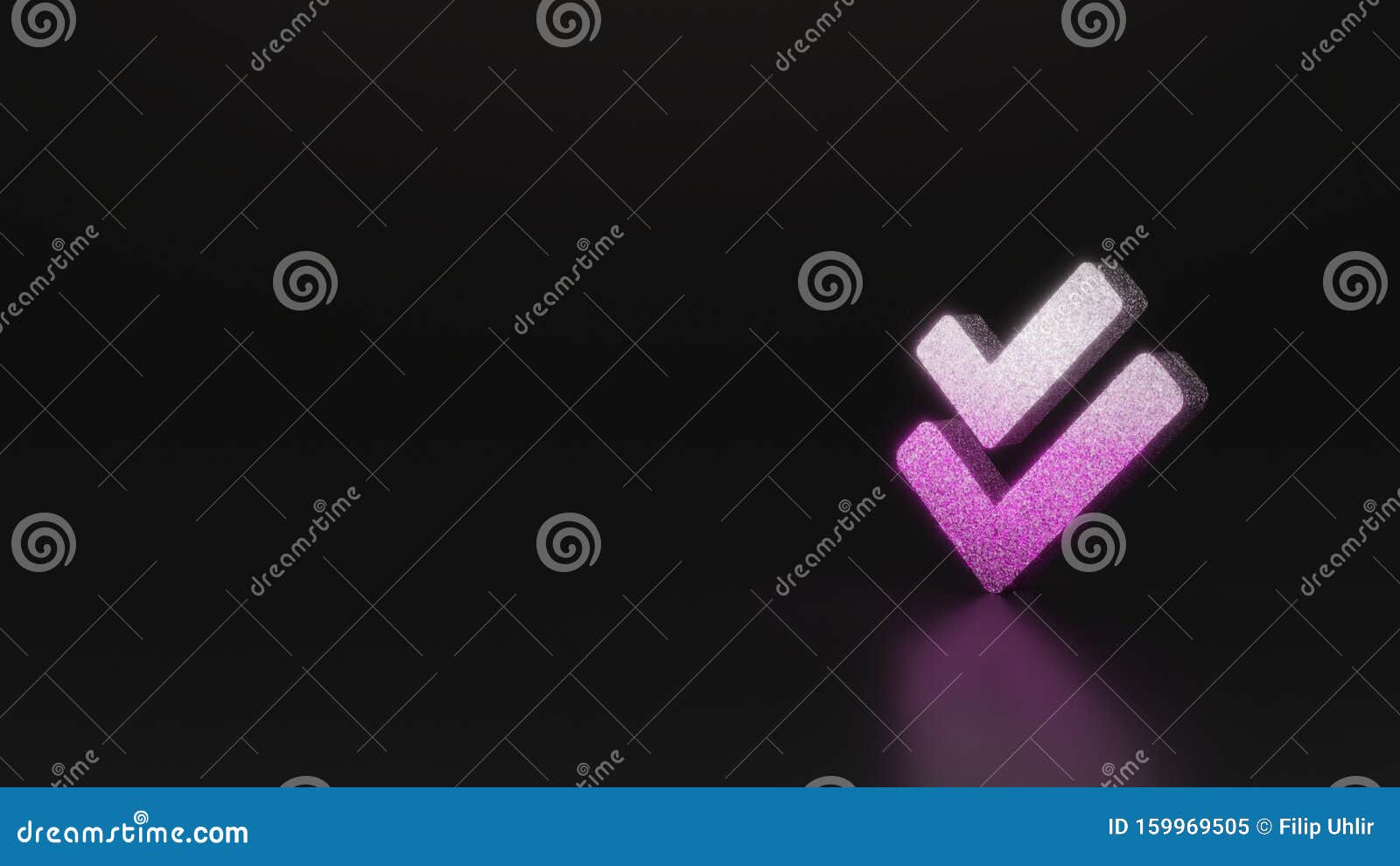 Science Glitter Symbol of Check Double Icon 3D Rendering Stock ...