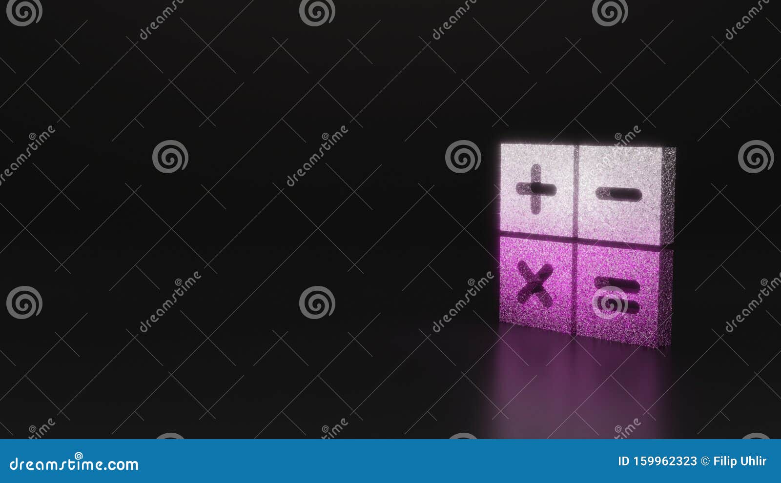 Science Glitter Symbol of Count Operations Calculator Icon 3D Rendering ...