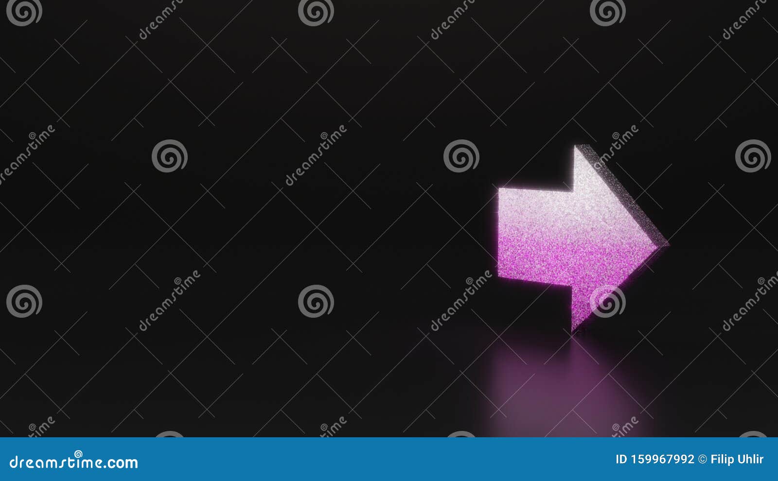 Science Glitter Symbol of Forward Right Arrow Button Icon 3D Rendering ...