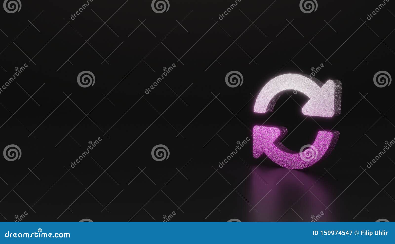 Science Glitter Symbol of Sync Alt Icon 3D Rendering Stock Illustration ...