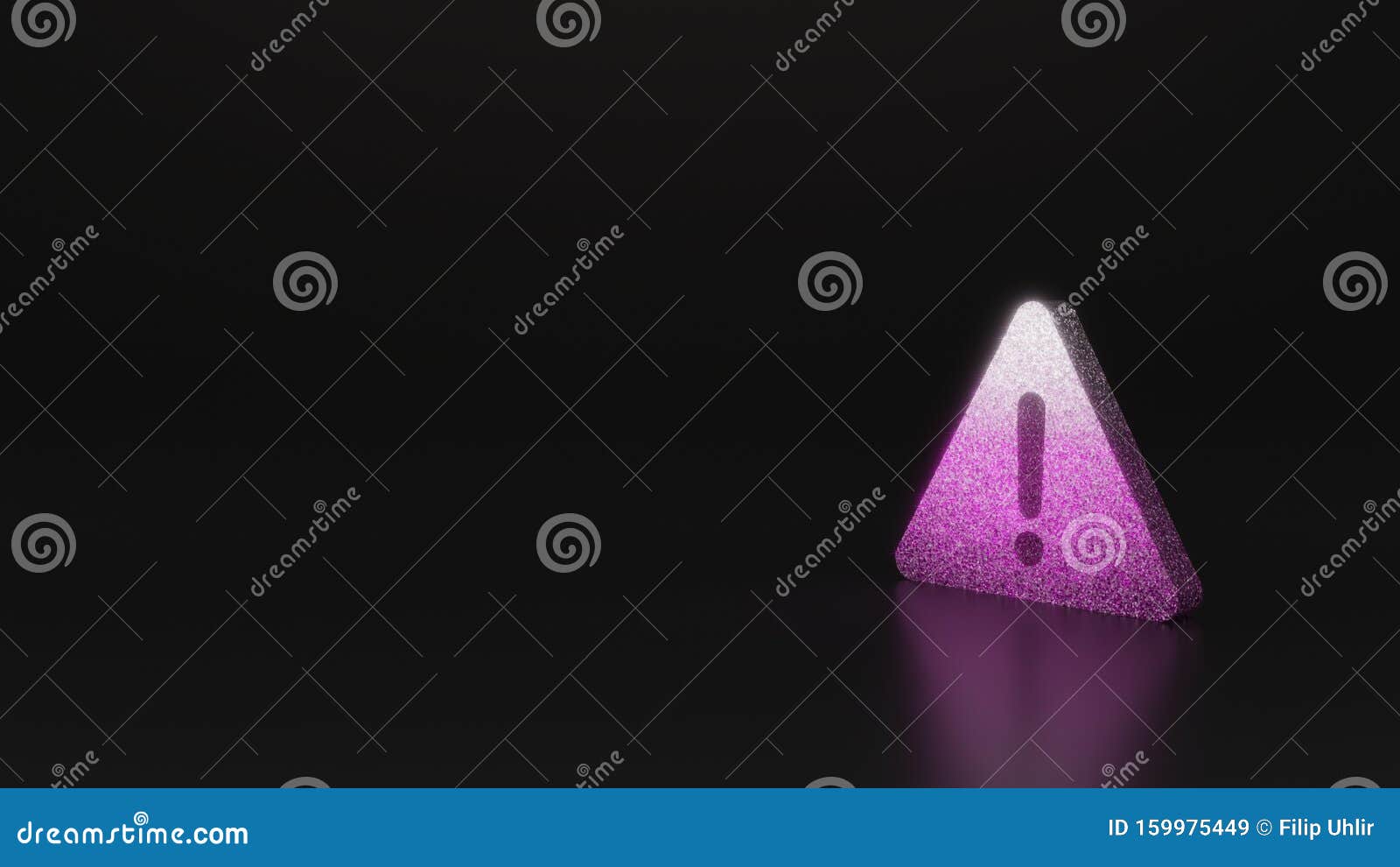 Science Glitter Symbol of Warning Icon 3D Rendering Stock Illustration ...