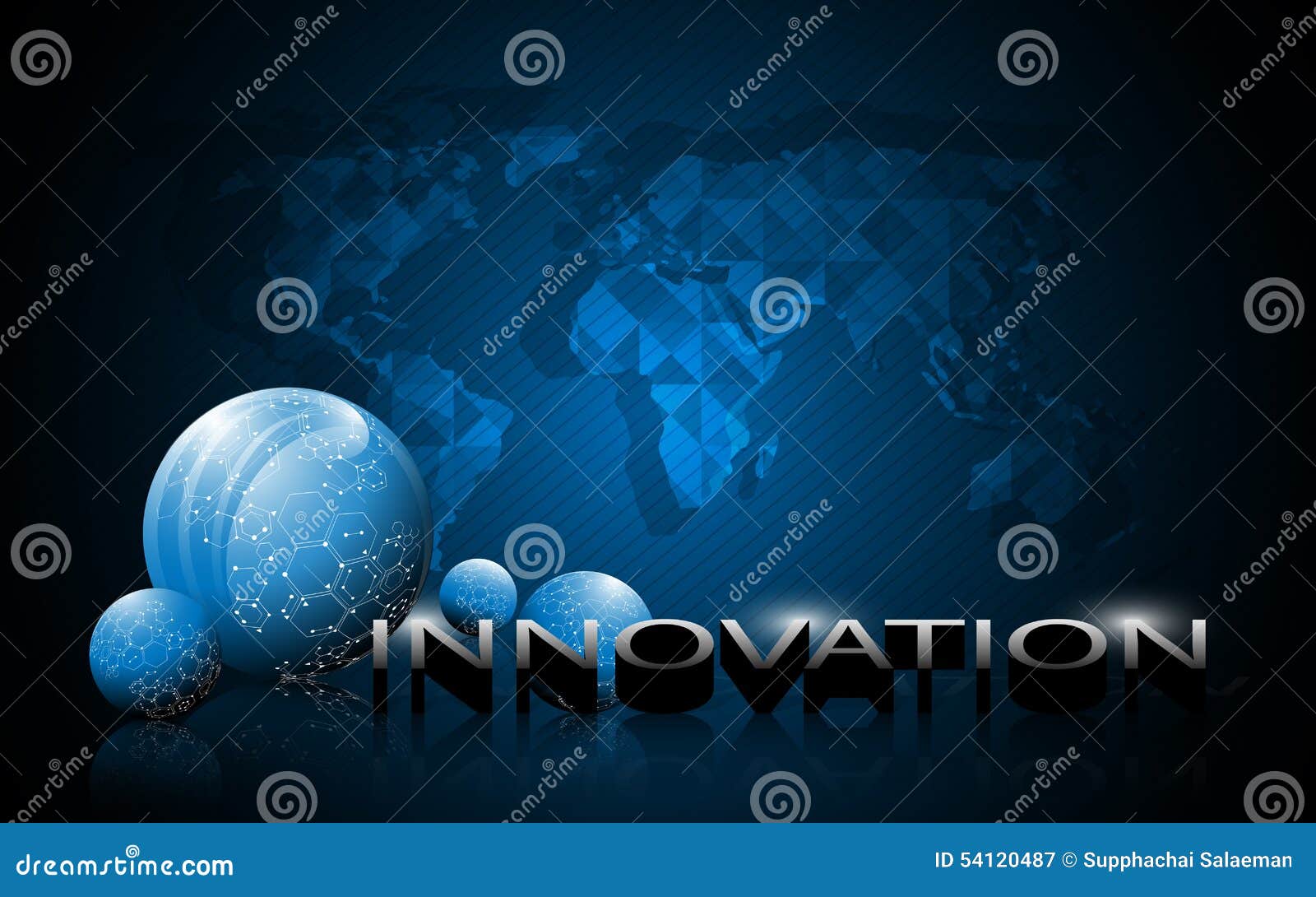 Science Globe and Innovation 3d Text Background Stock Vector ...