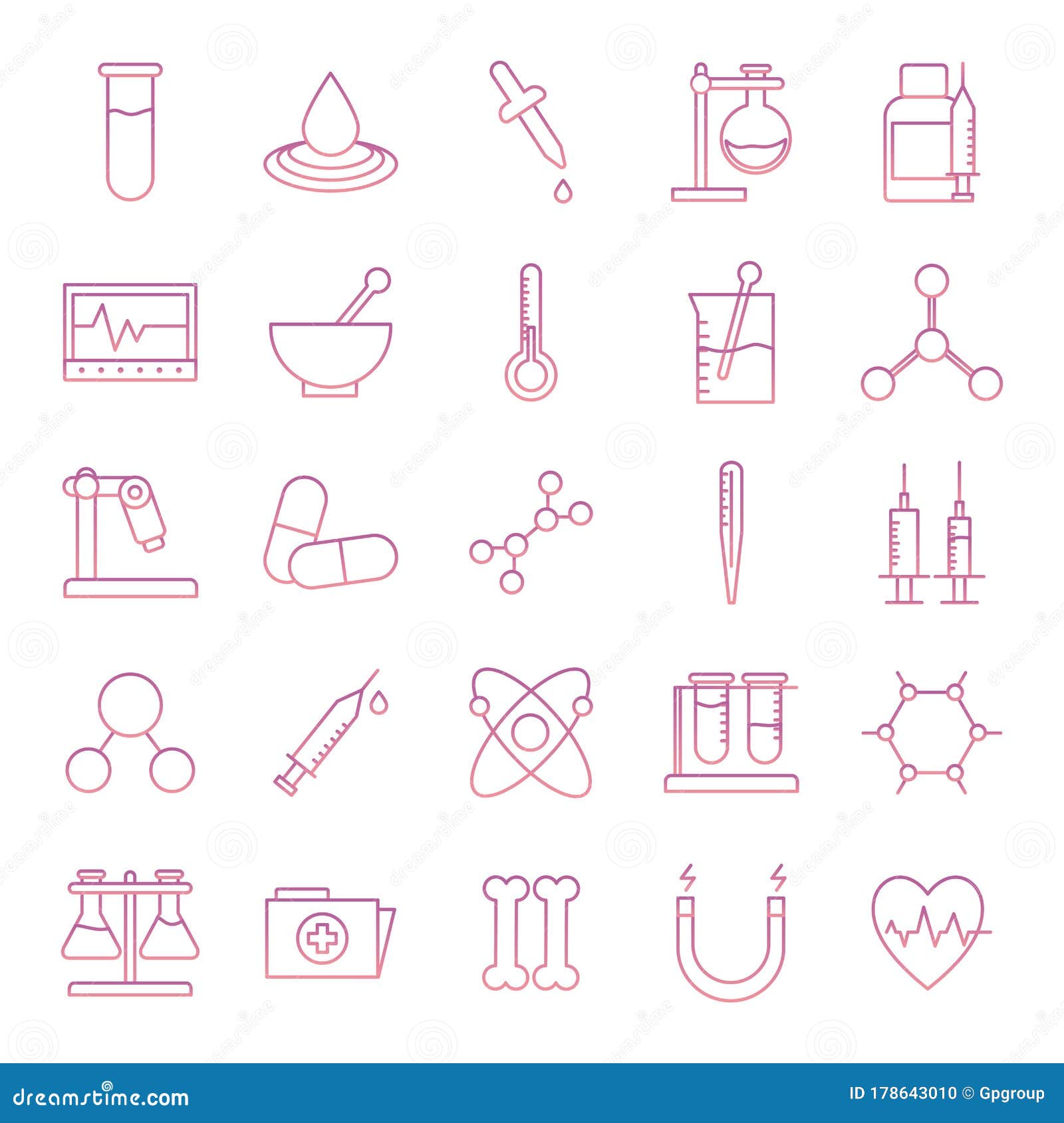 Science Gradient Style Icon Set Vector Design Stock Vector ... Science Gradient Style Icon Set Vector Design Stock Vector ...