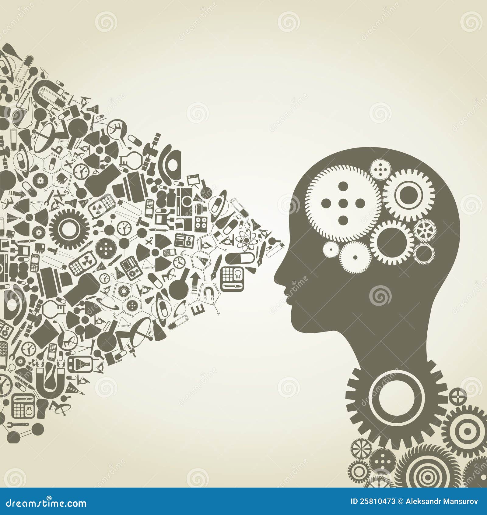 Science head3 stock vector. Illustration of medical, mind - 25810473