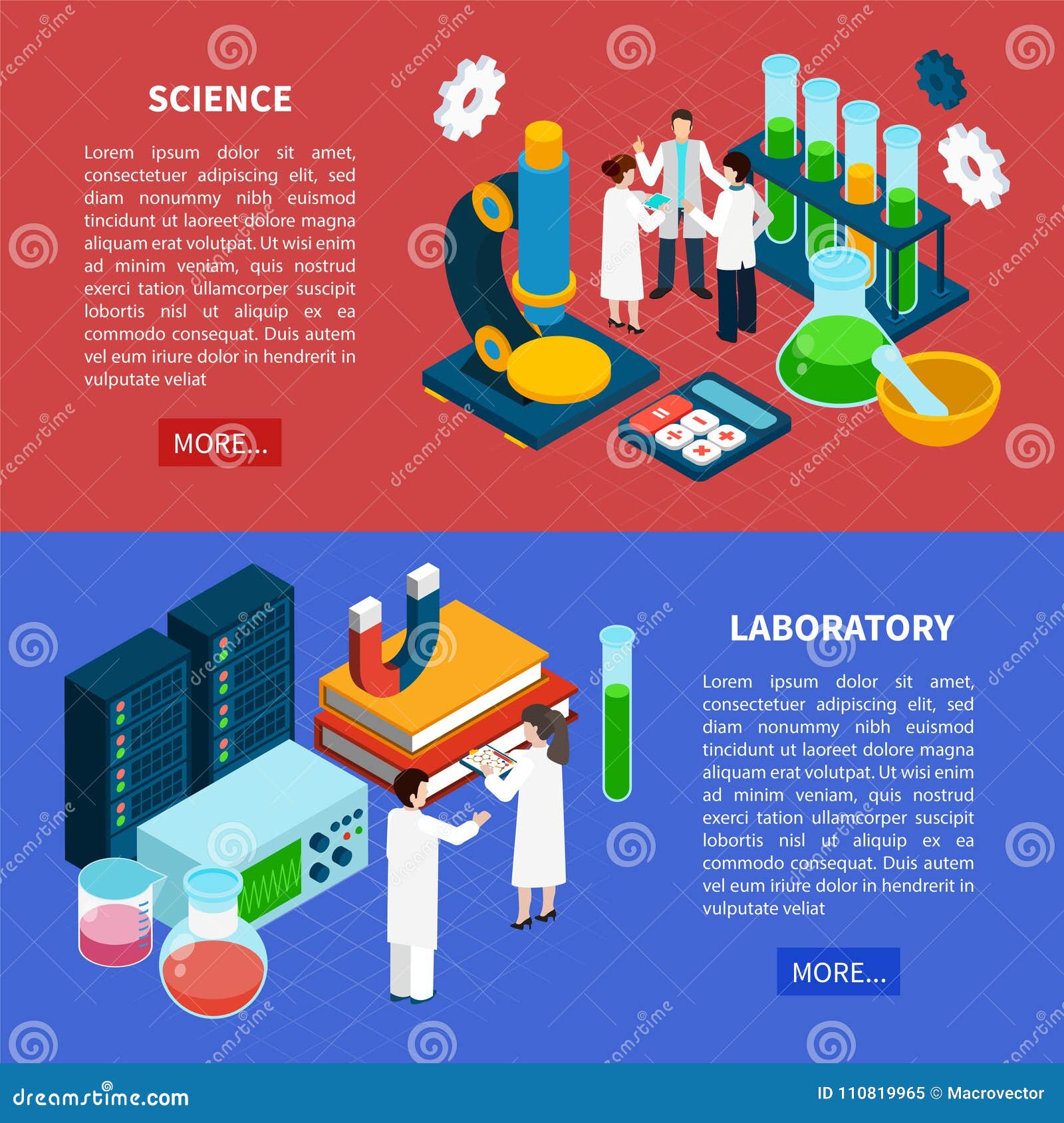 Science Horizontal Banners Set Stock Vector - Illustration of energy ...