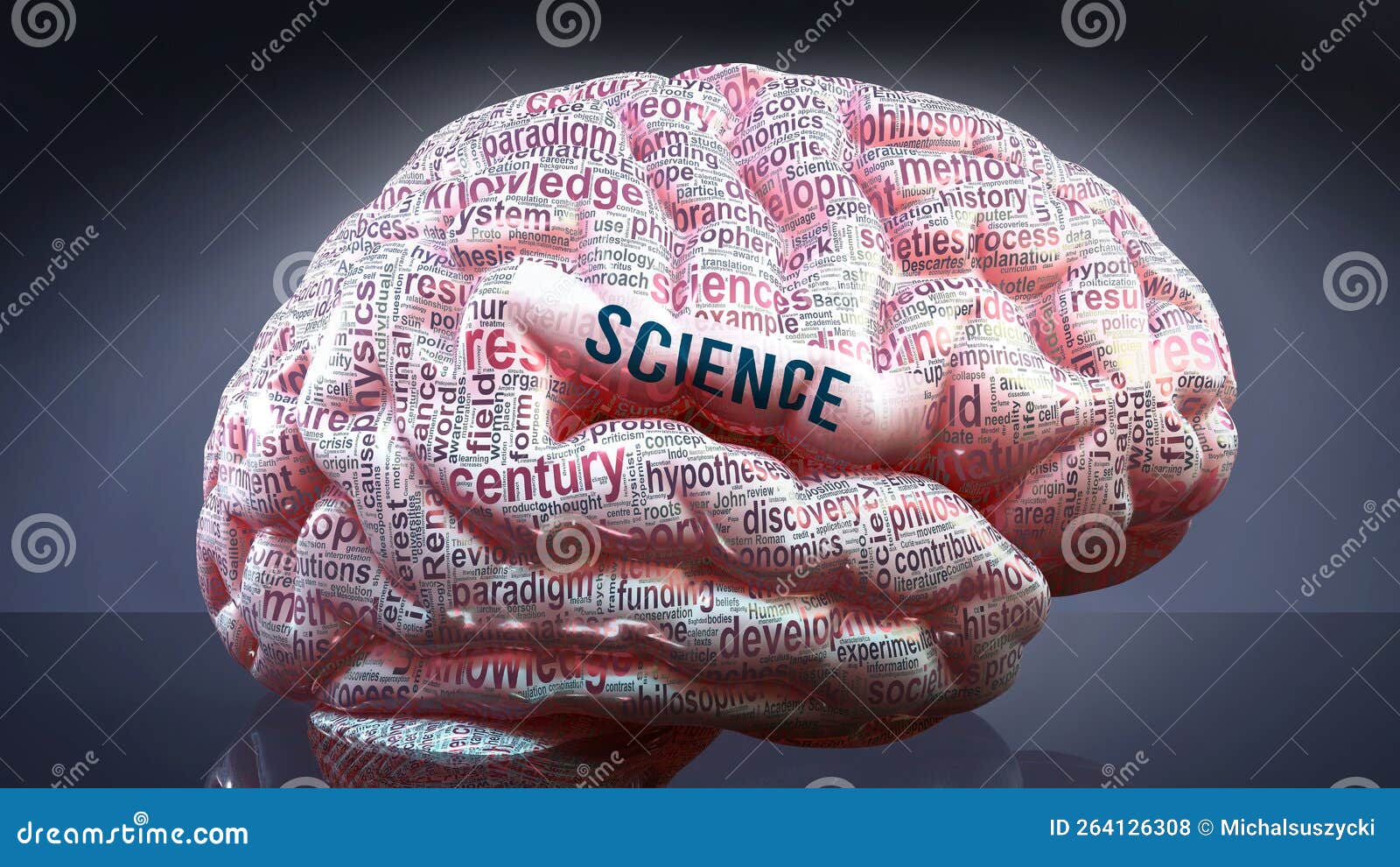 Science and a human brain stock illustration. Illustration of brain ...