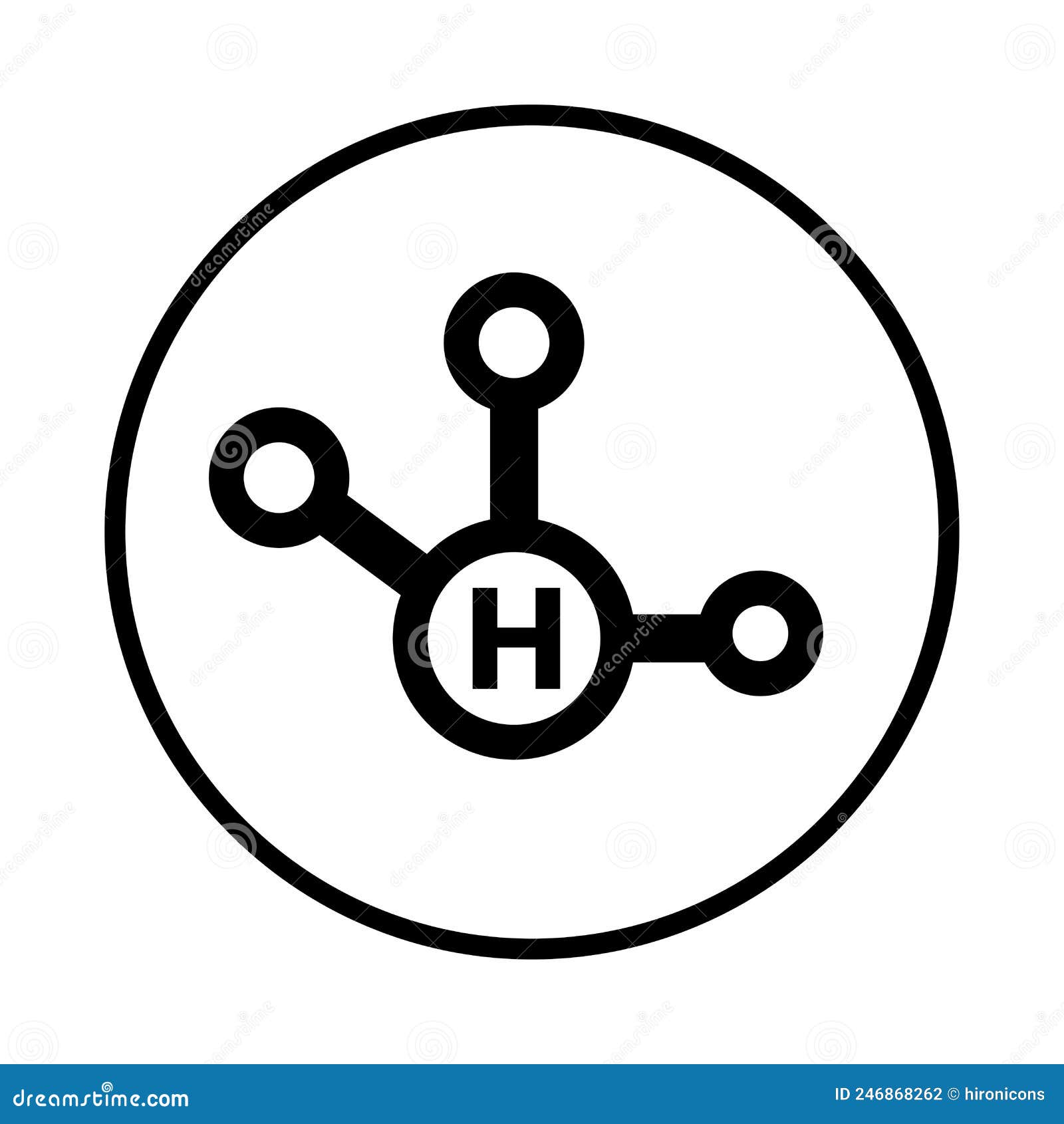 Science, Hydrogen Sign Icon. Black Vector Illustration Stock ...