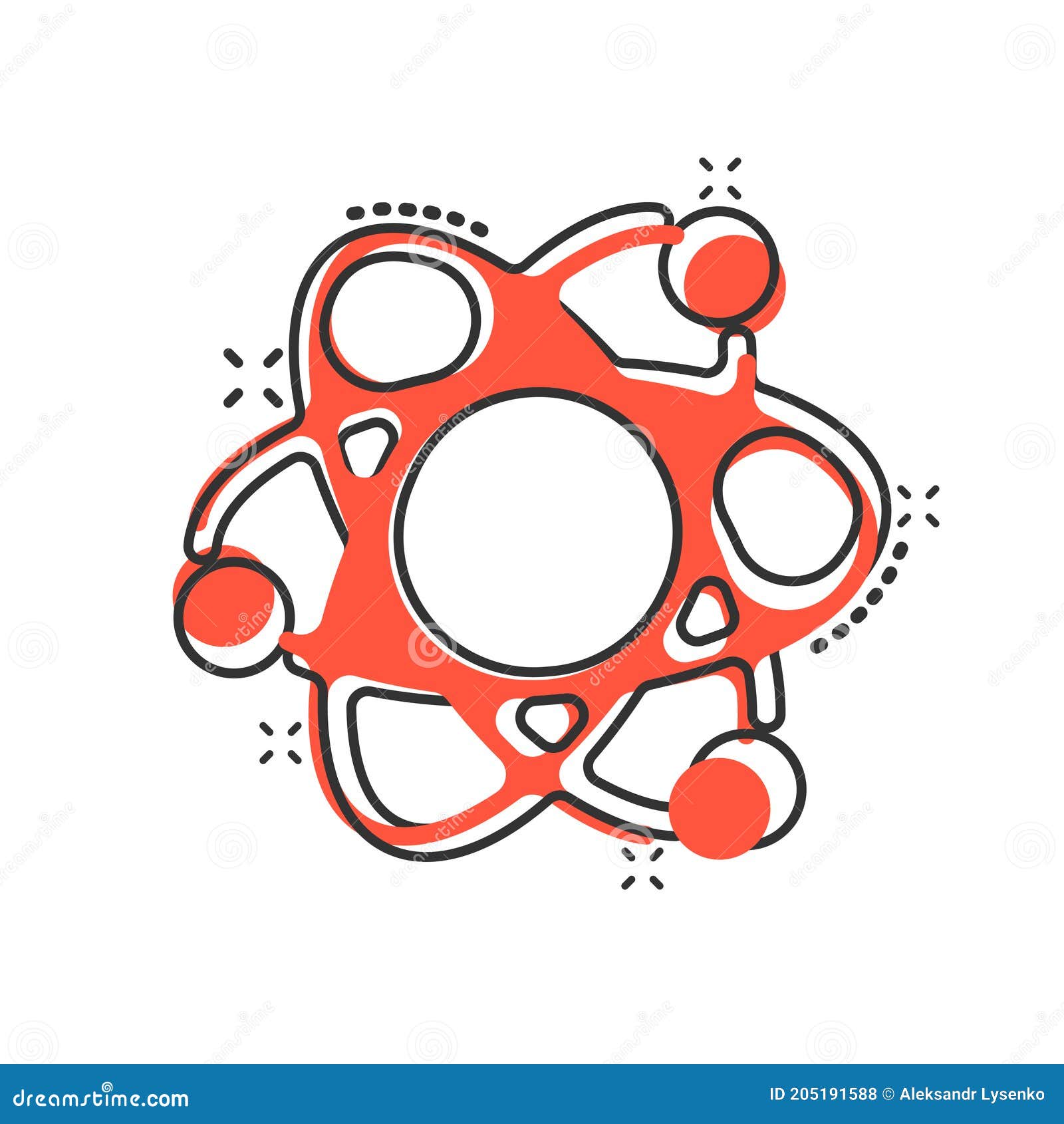 Science Icon in Comic Style. Dna Cell Cartoon Vector Illustration on ...