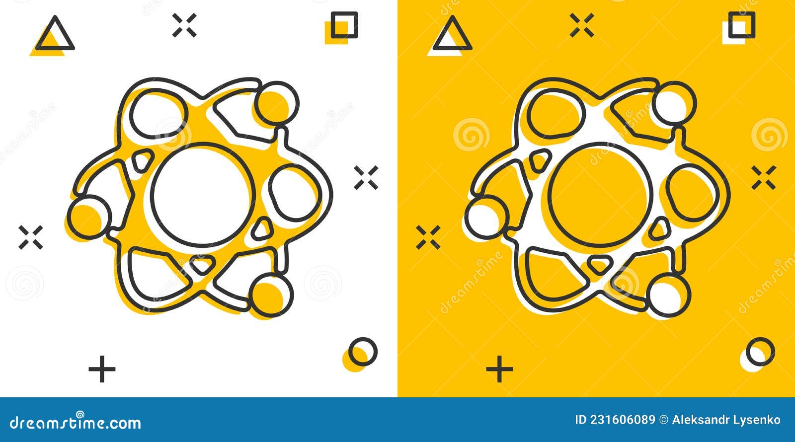 Science Icon in Comic Style. Dna Cell Cartoon Vector Illustration on ...