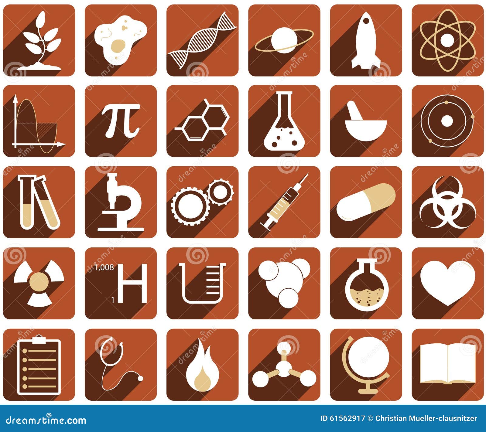 Science icon set stock vector. Illustration of model - 61562917