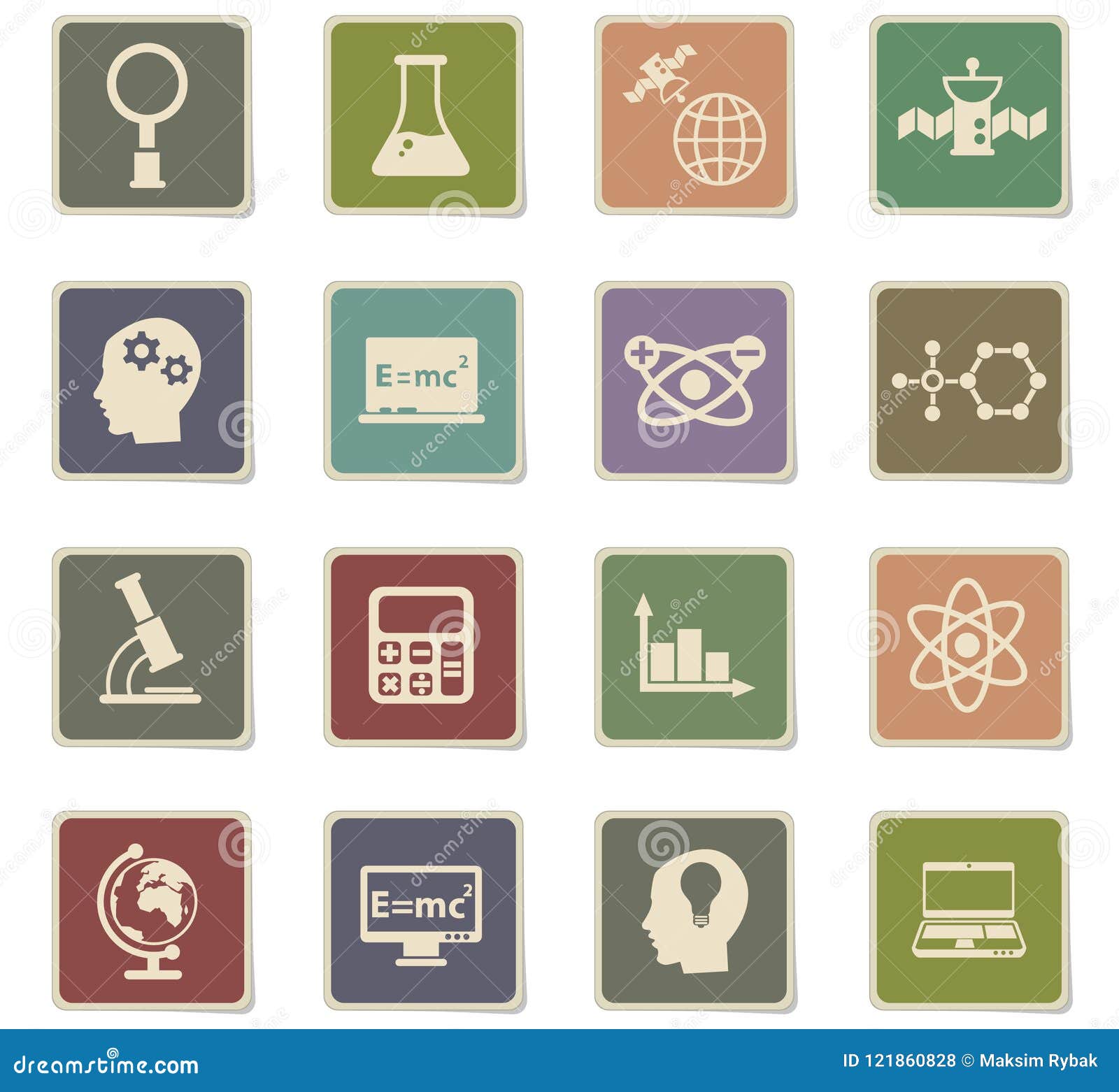 Science icon set stock illustration. Illustration of vector - 121860828