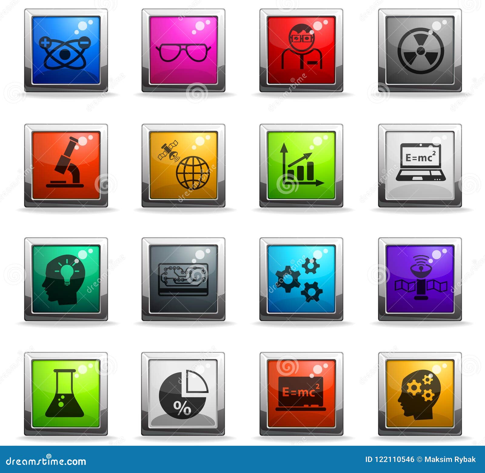 Science icon set stock illustration. Illustration of formula - 122110546