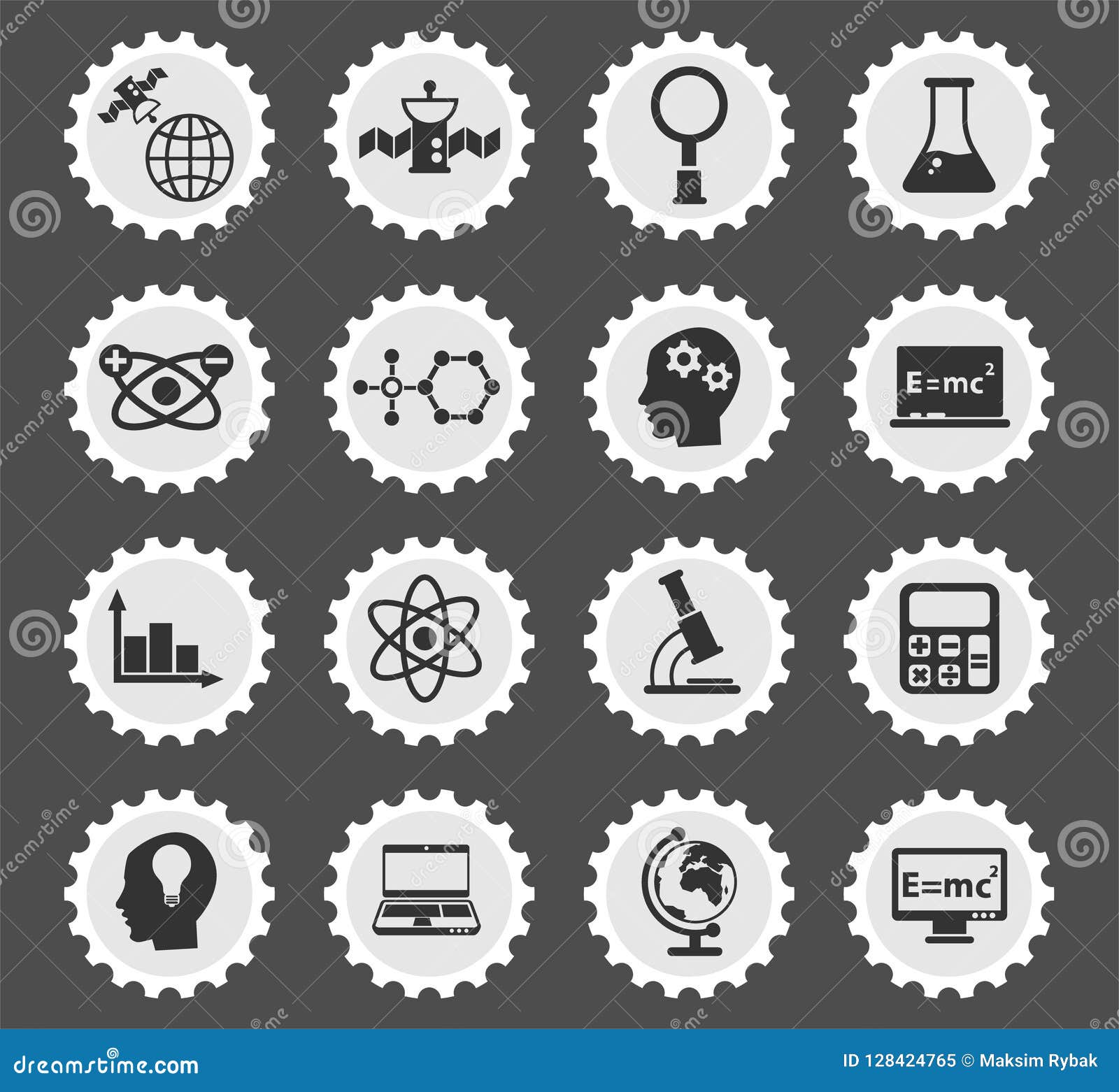 Science icon set stock vector. Illustration of idea - 128424765