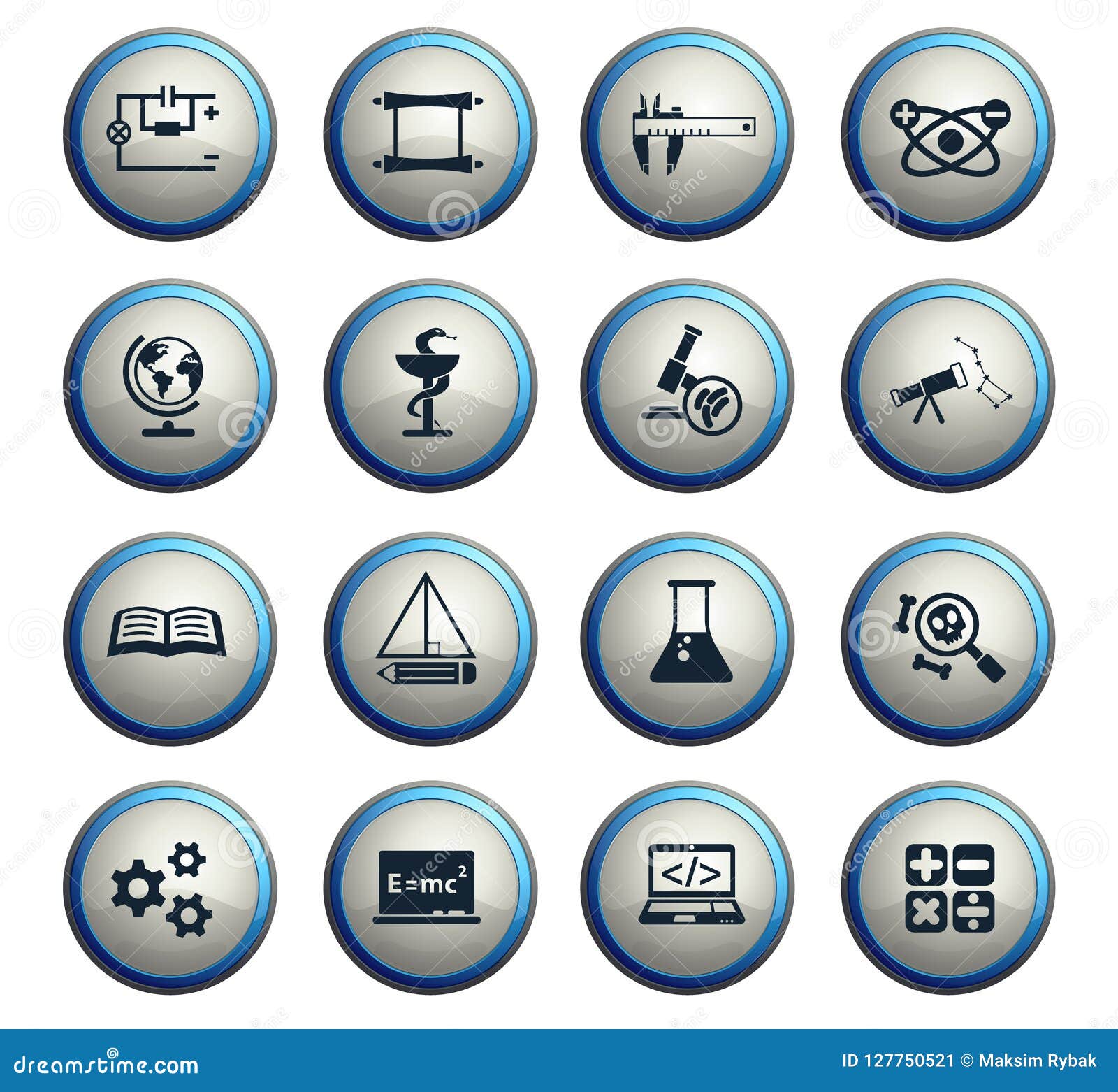 Science icon set stock vector. Illustration of medicine - 127750521